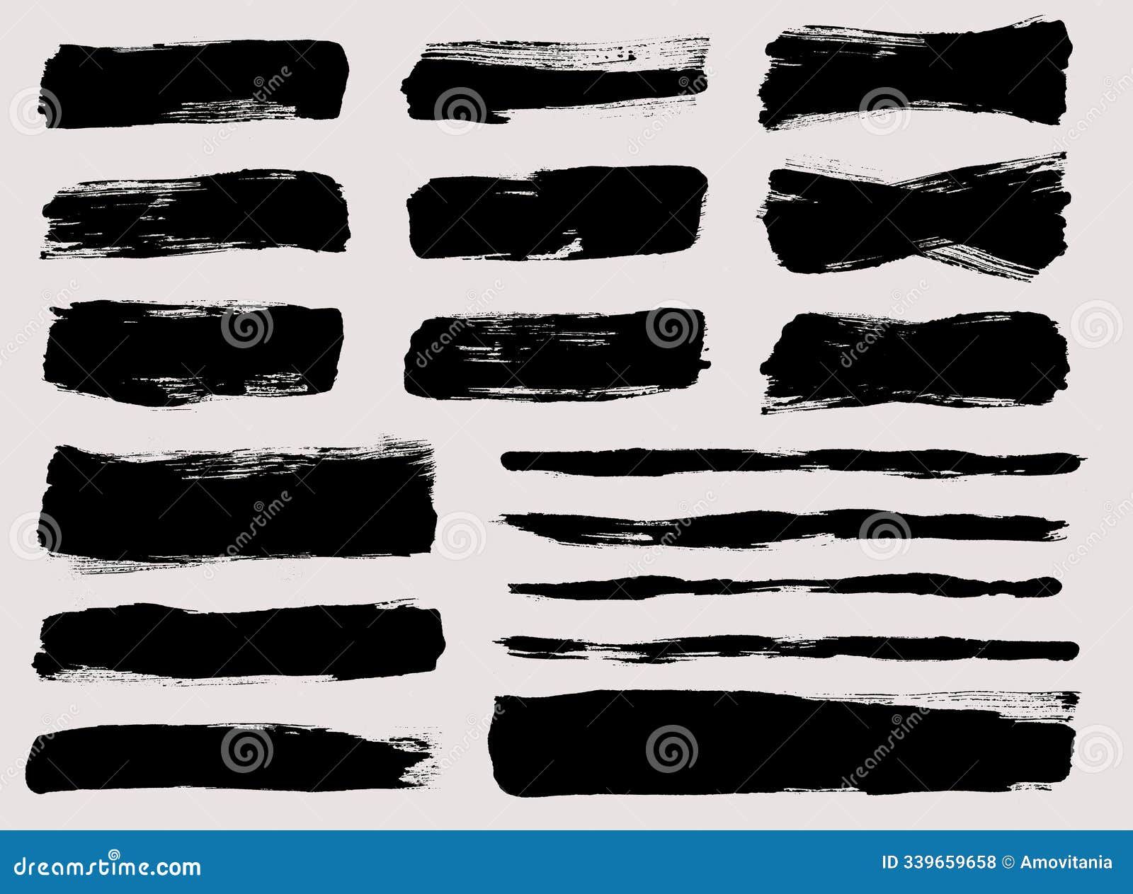 Brush Strokes Vector. Painted Rectangles and Lines Stock Illustration ...