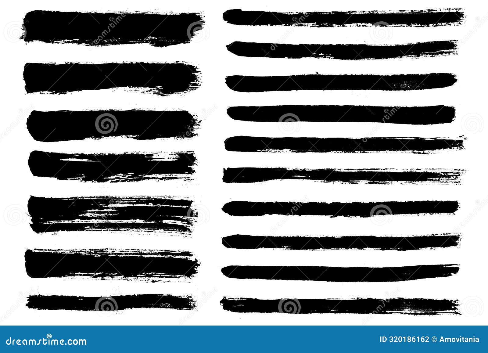 Brush Strokes Vector. Painted Rectangles and Long Strokes Stock Vector ...