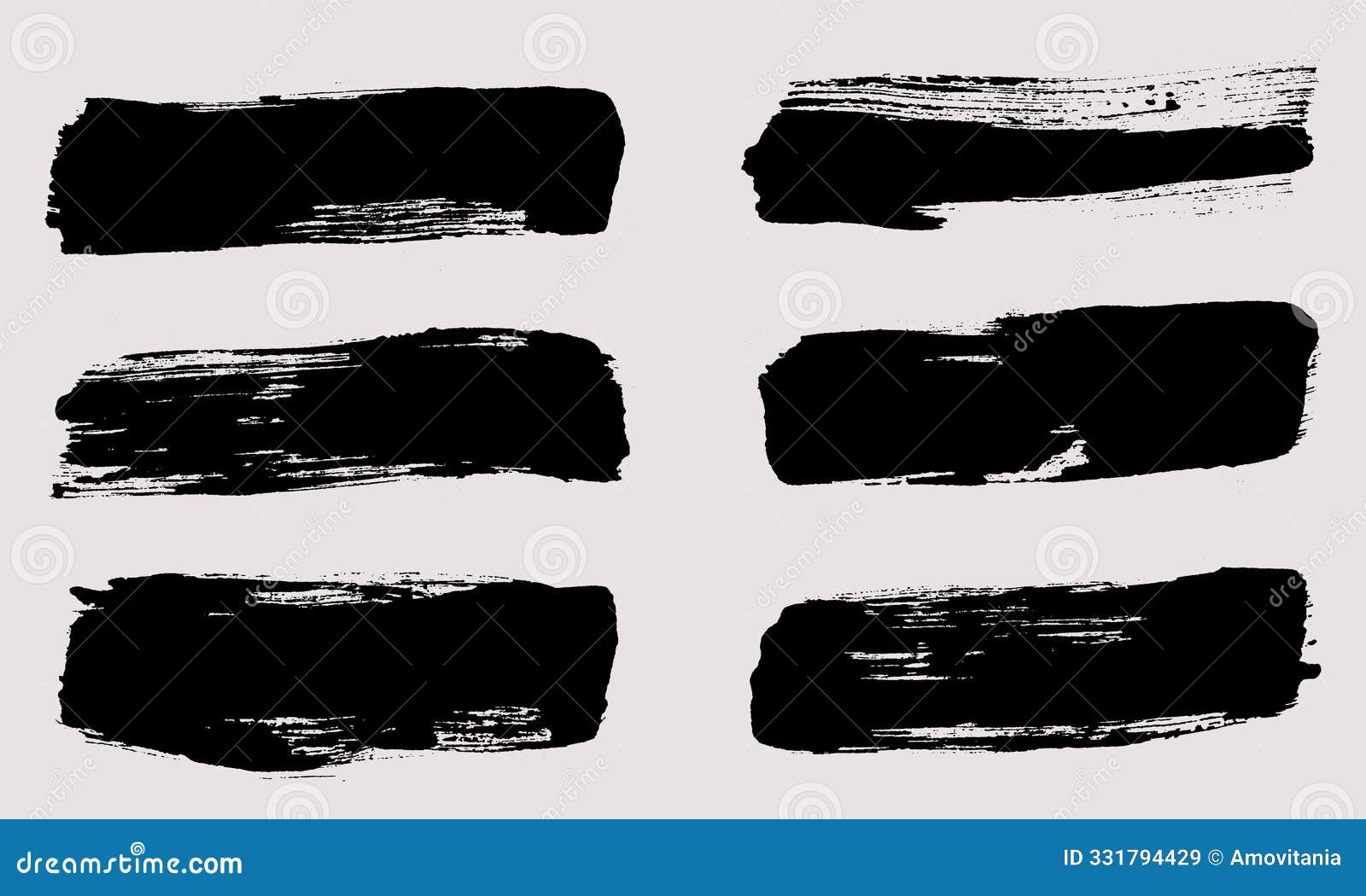 Brush Strokes Vector. Set of Text Boxes Stock Illustration ...