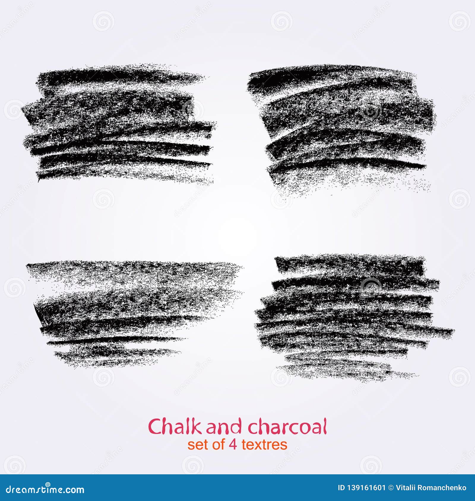 The Effect of Noise. Set of Grunge Texture Created with Chalk and ...