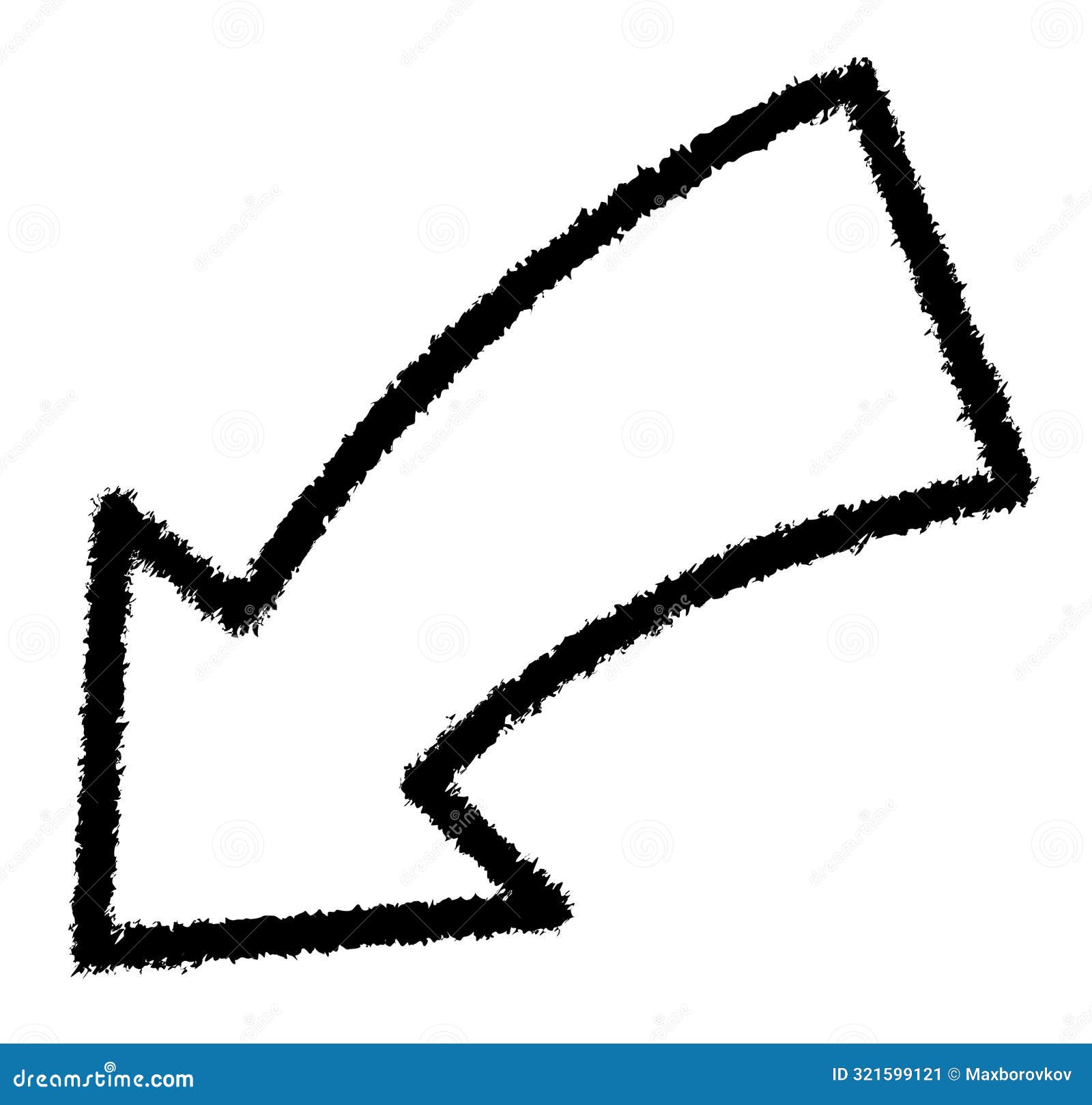 Brush-Styled Downward Arrow Stock Vector - Illustration of outline ...