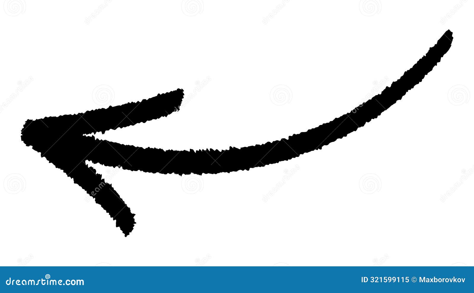 Brush-Styled Rightward Arrow With Angled Line Cartoon Vector ...