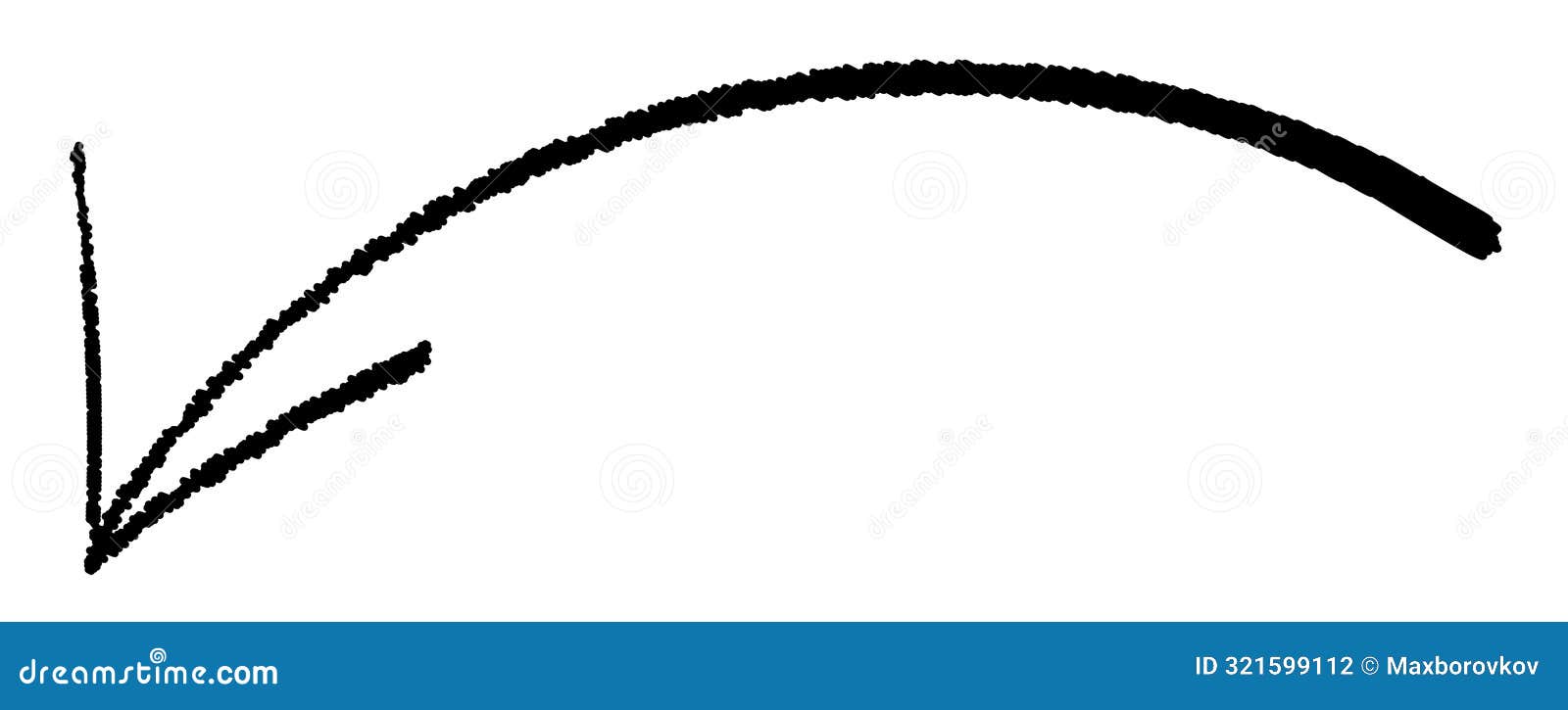 Brush-Styled Rightward Arrow with Two Curved Lines Stock Vector ...