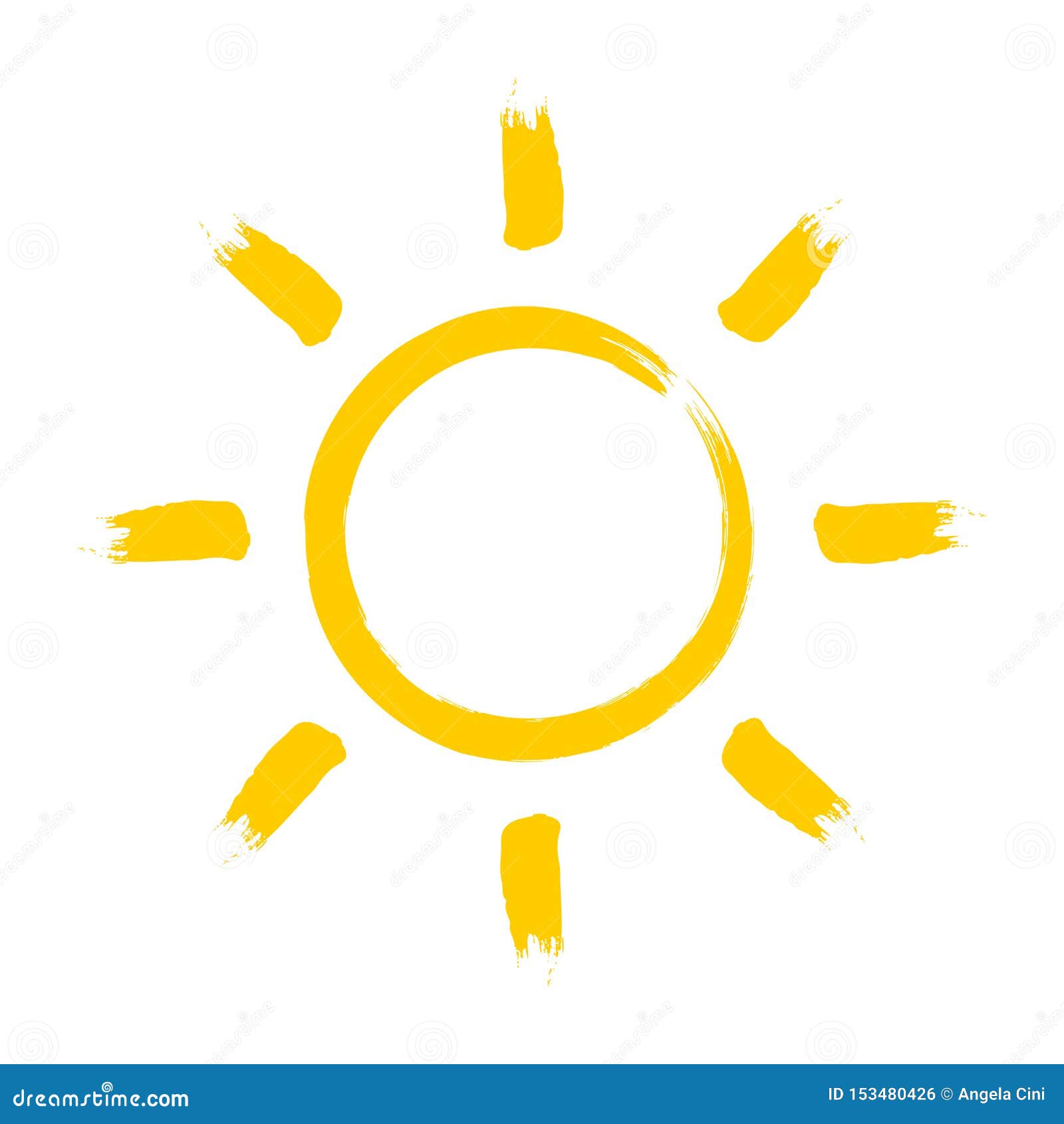 Brush Sun Isolated Watercolor Illustration Stock Vector - Illustration ...