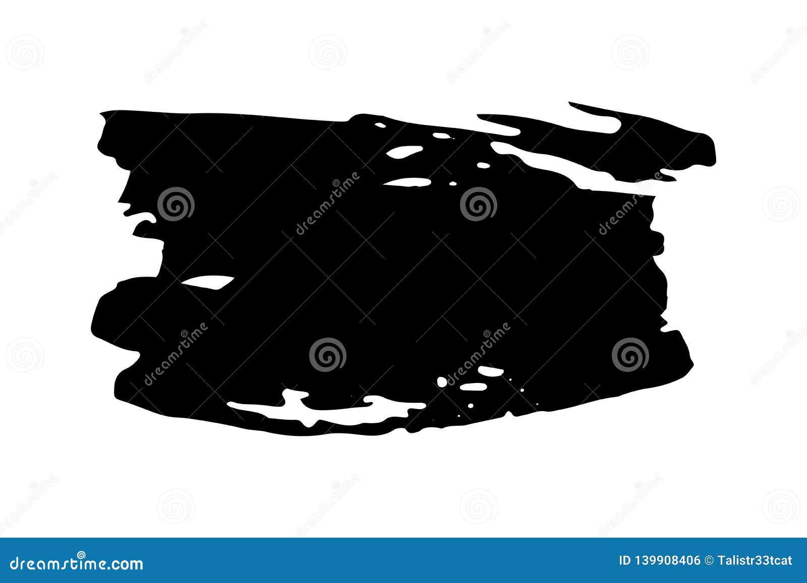 Brush Swash Hand Painted with Black Ink Stock Vector - Illustration of ...