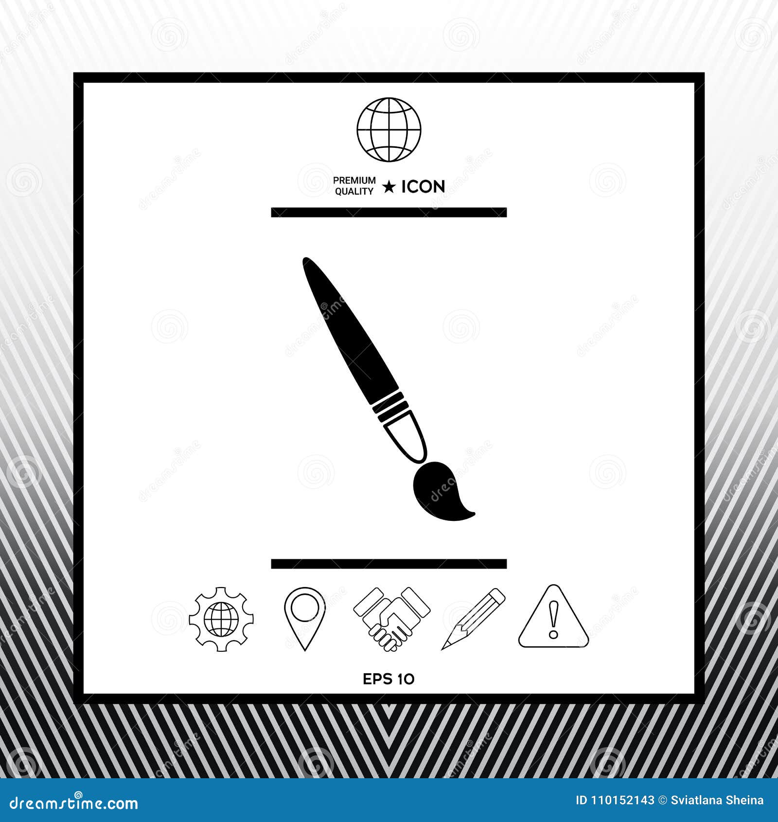 Brush symbol icon stock vector. Illustration of acrylic - 110152143