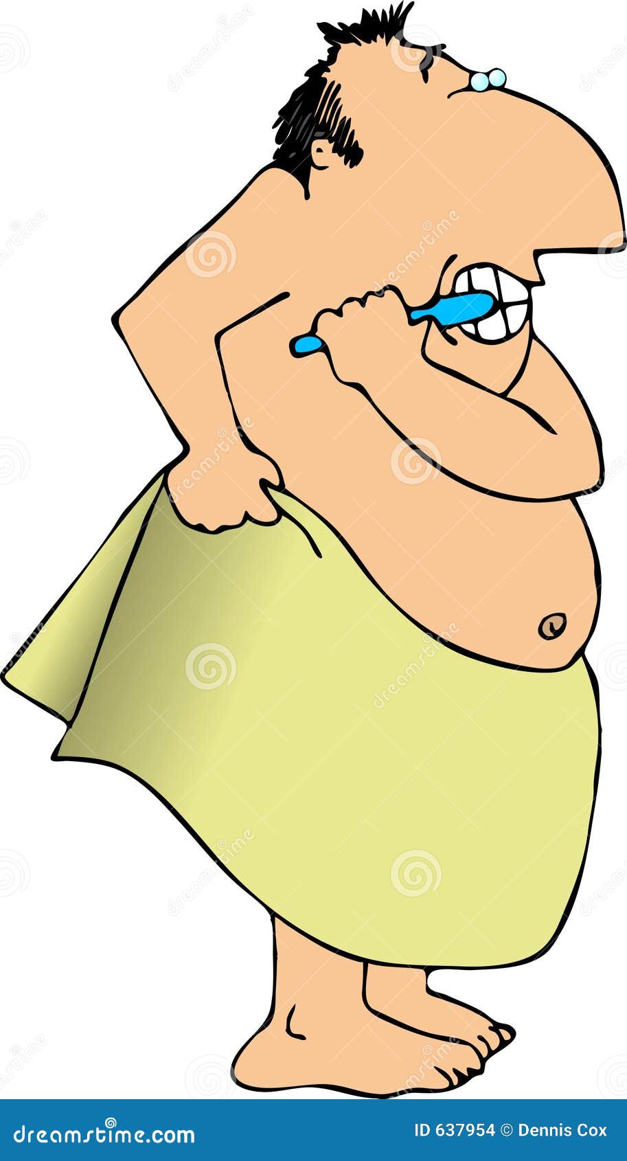 Guy Brushing Teeth Cartoon
