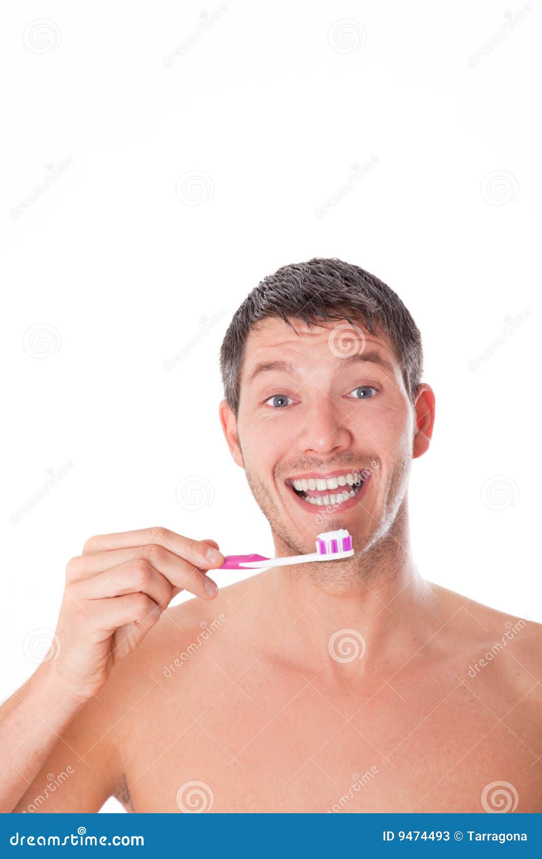 Brush teeth man stock image. Image of brush, teeth, healthy - 9474493