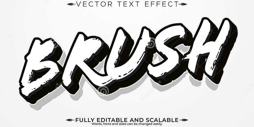 Brush Text Effect, Editable Modern and Trendy Customizable Font Style ...