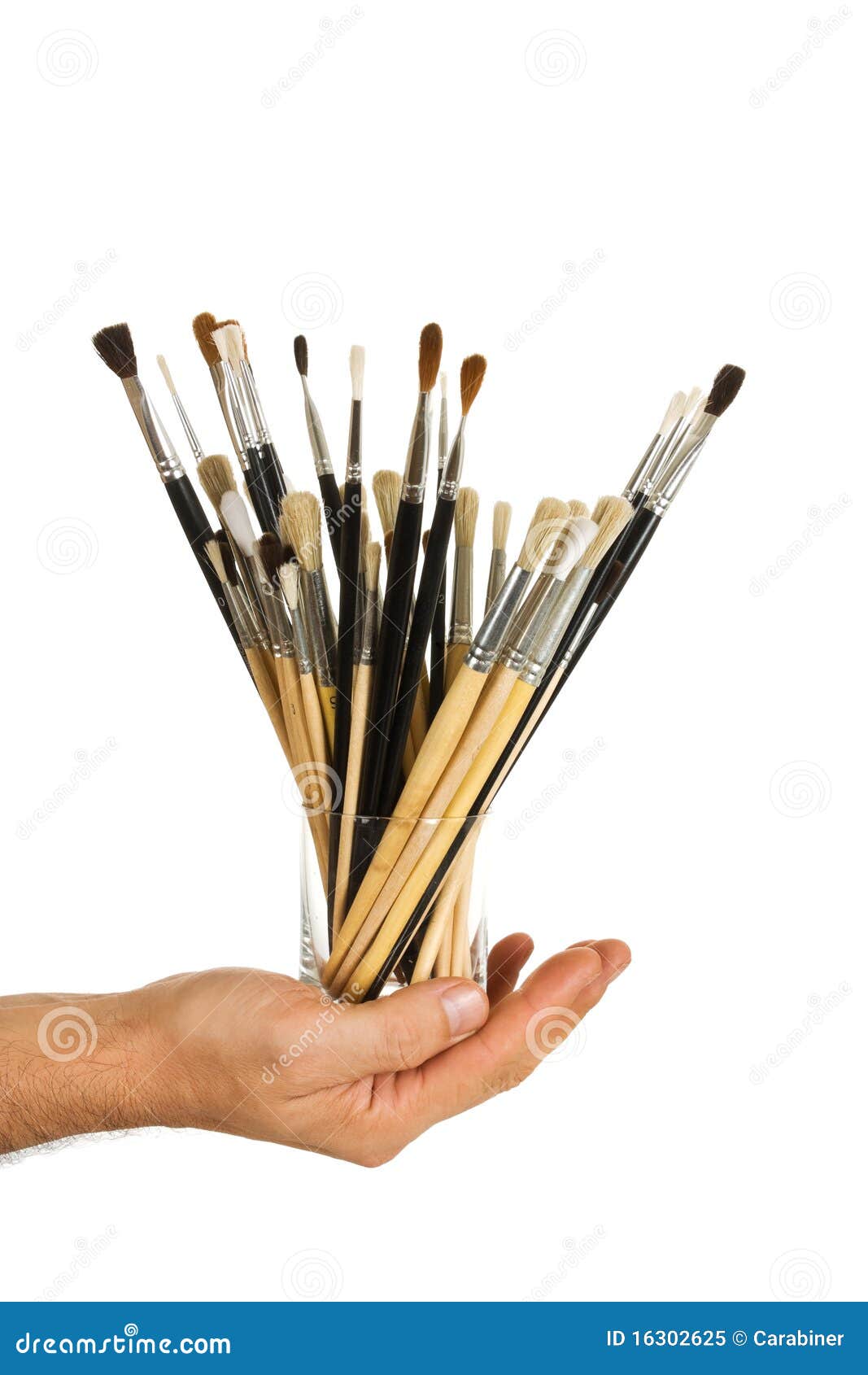 Brush to draw in hand stock image. Image of equipment - 16302625