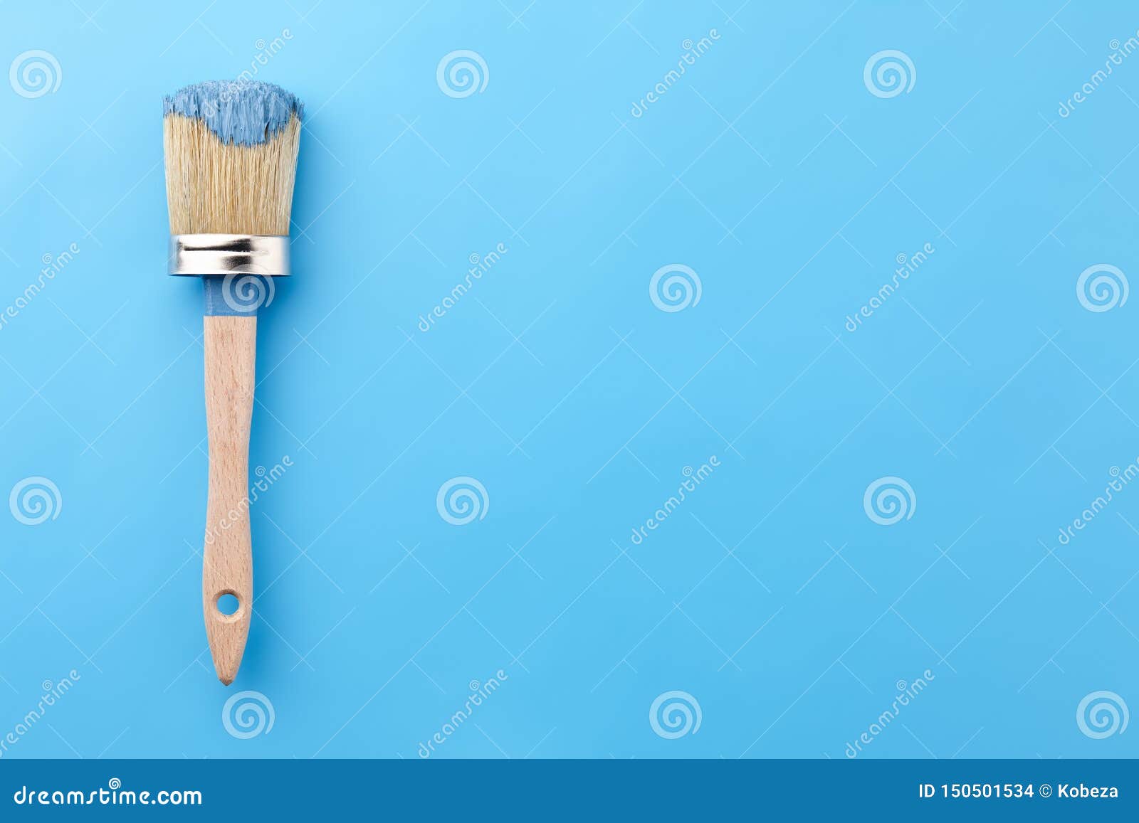 Brush Tool in Paint on Blue Background Stock Photo - Image of ...