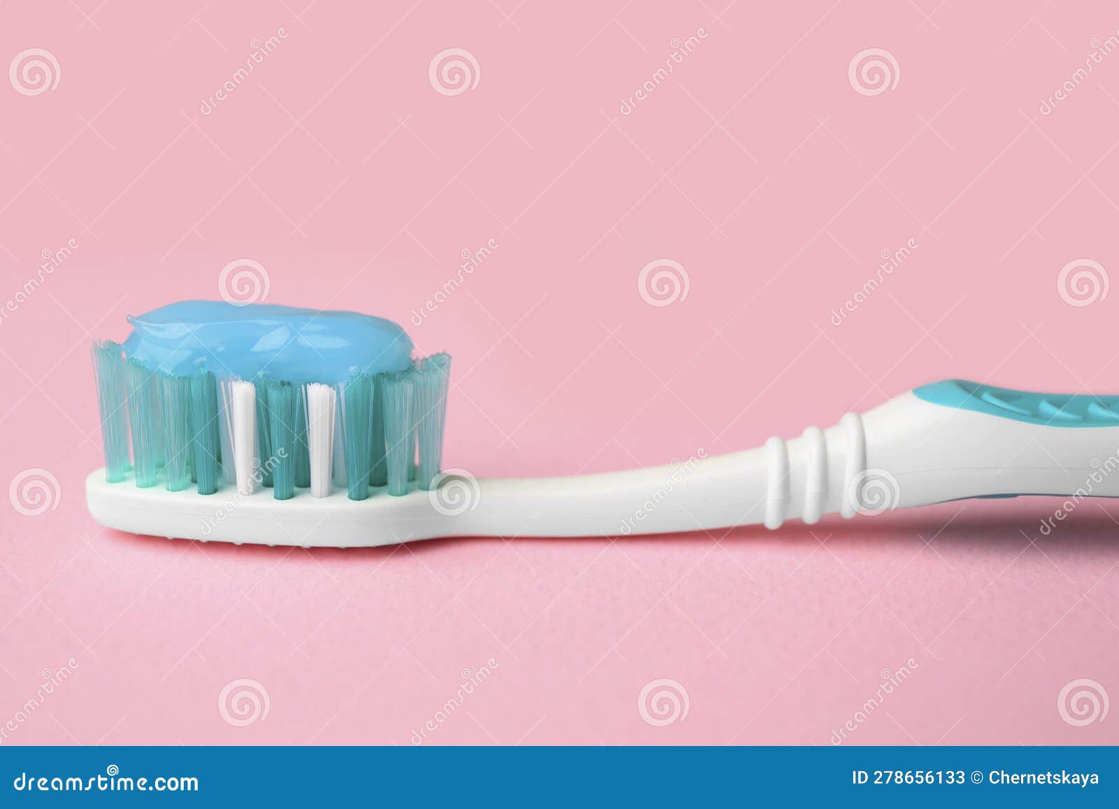 Brush and Toothpaste on Pink Background Stock Image - Image of natural ...