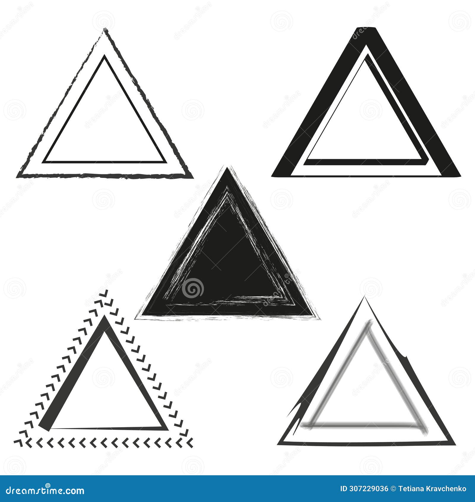 Brush Triangles. Concept Art. Ink Paint Brush Stain. Vector ...