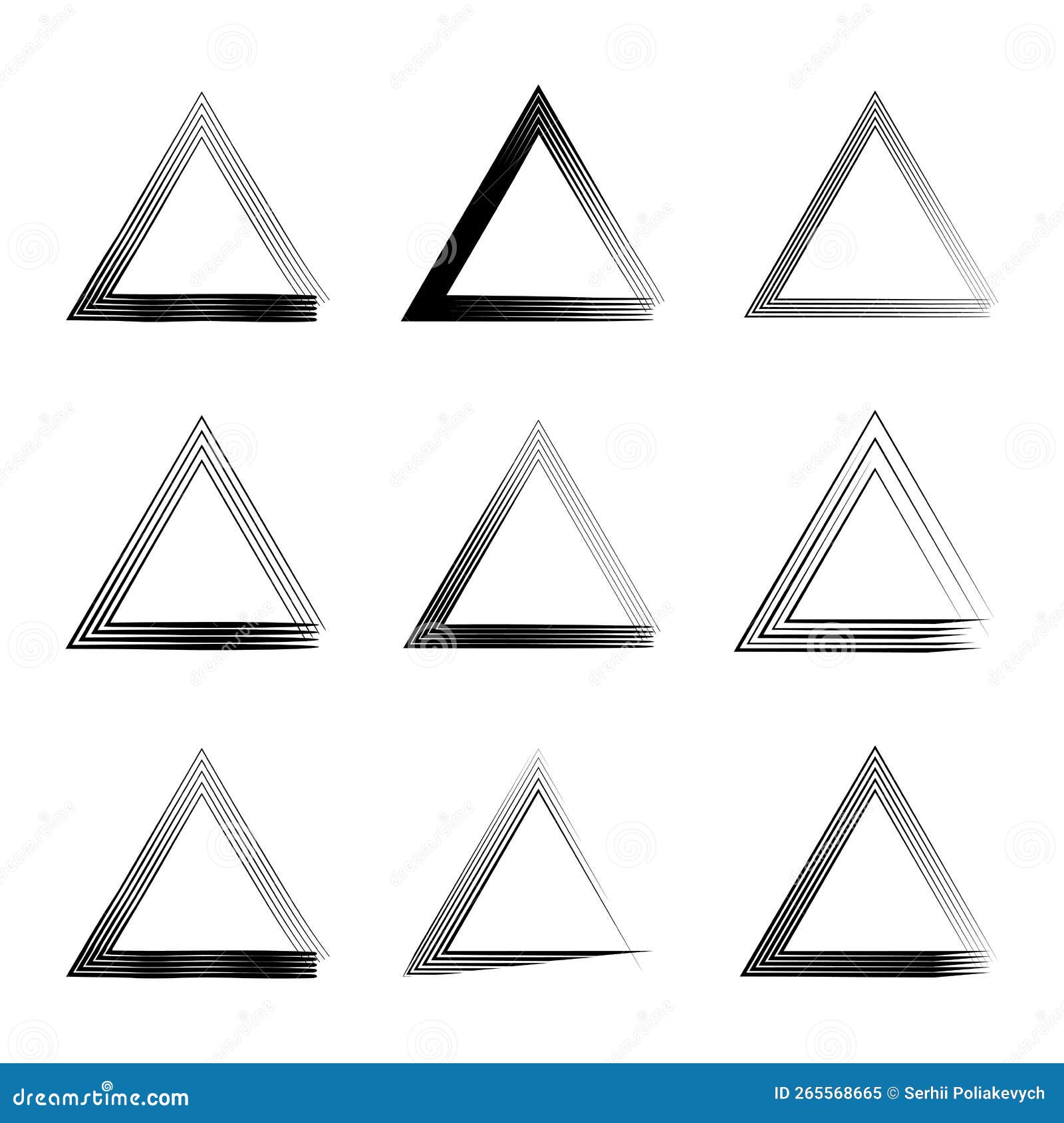 Brush Triangles. Vector Illustration Stock Vector - Illustration of ...