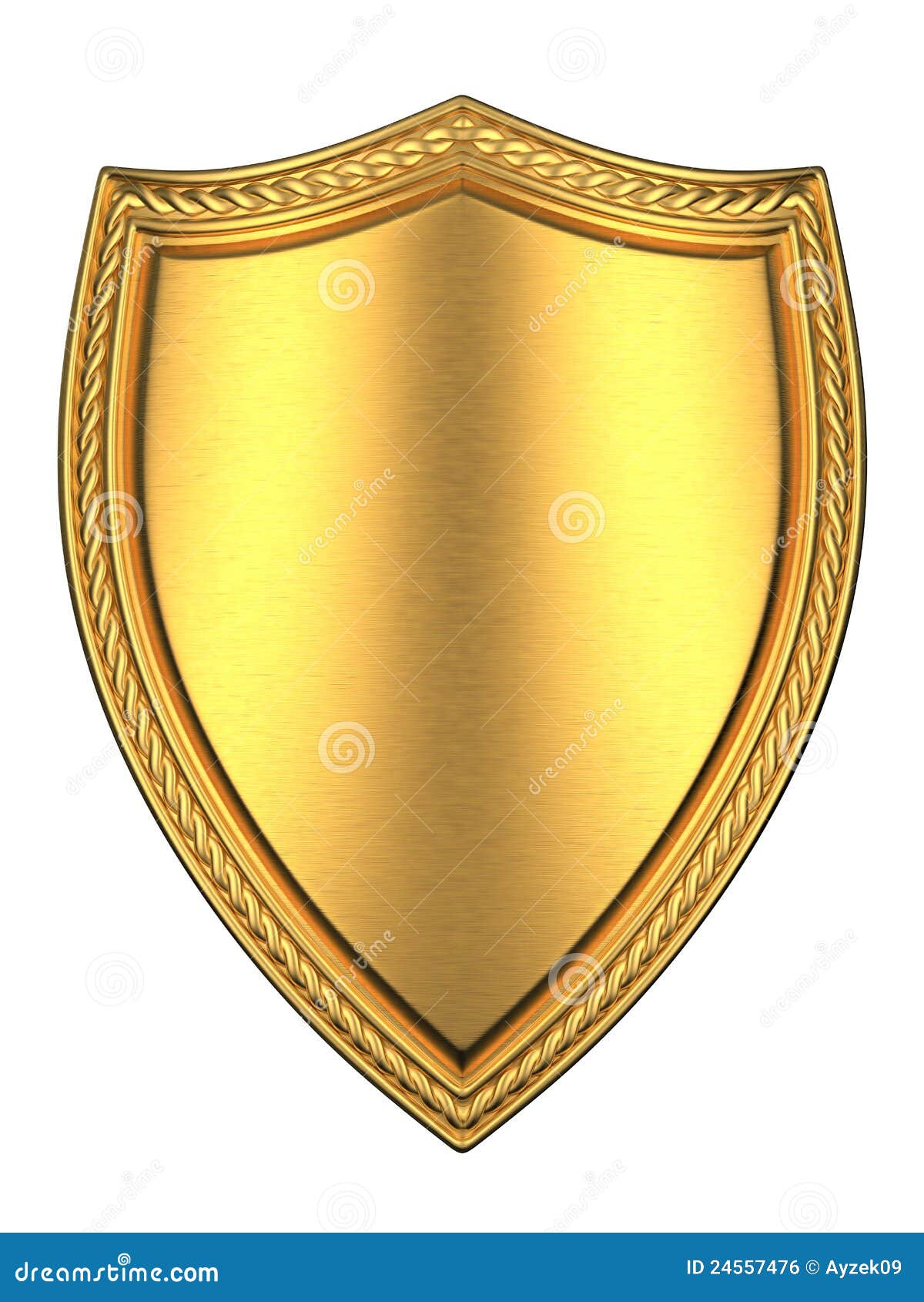 Brushed Gold Shield Royalty Free Stock Image - Image: 24557476