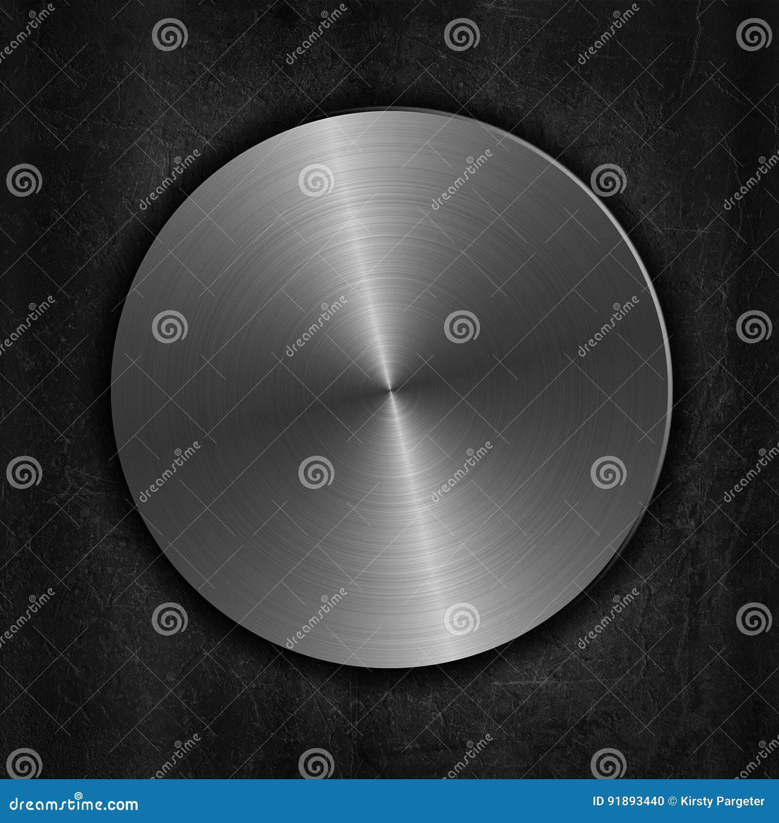 Brushed Metal Button on a Grunge Background Stock Illustration ...