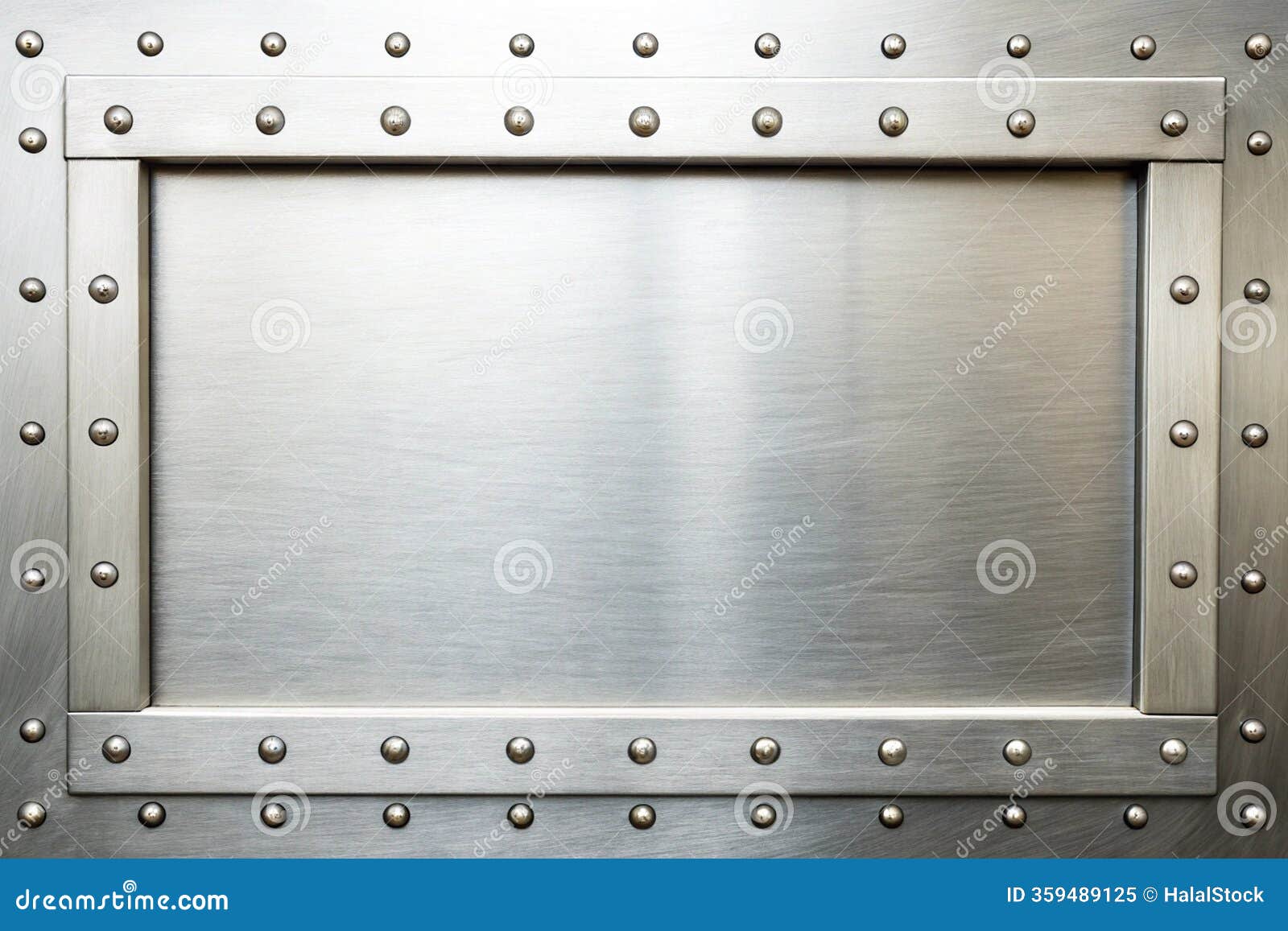 Brushed Metal Frame Background with Rivets Stock Illustration - Illustration of rivets, decor ...