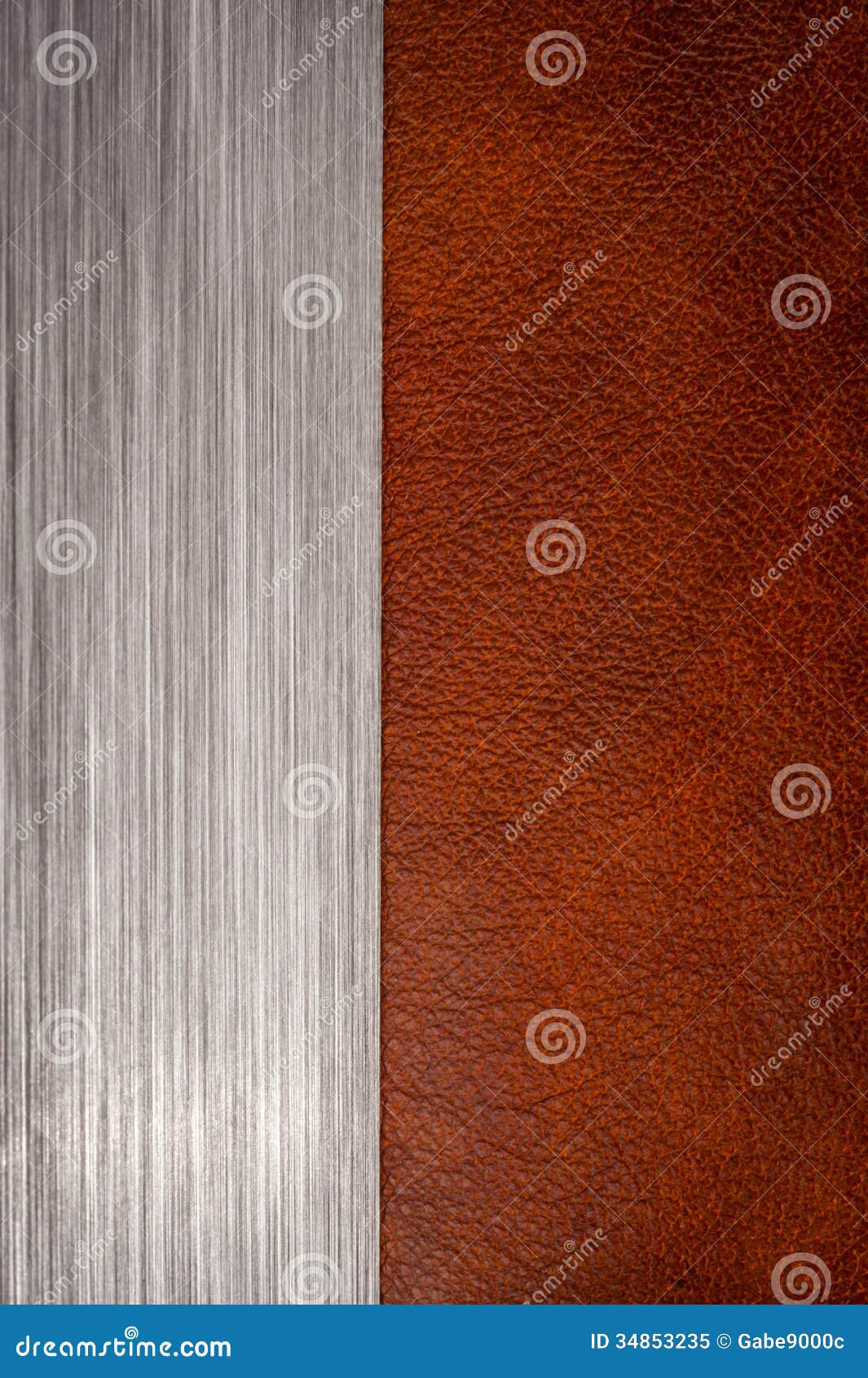 Brushed Metal and Leather Background Stock Image - Image of steel ...