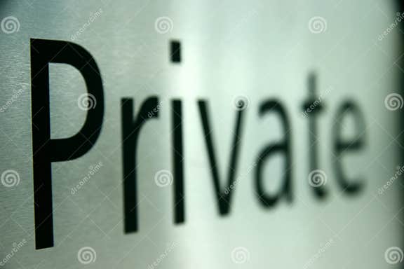 Brushed metal private sign stock image. Image of secret - 1817171