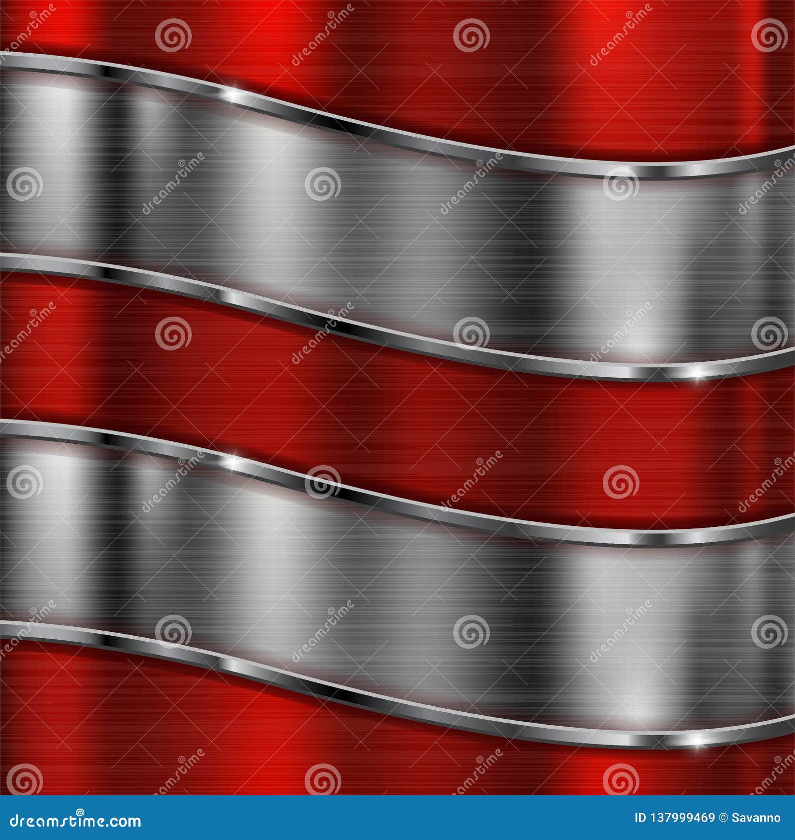 Brushed Metal Red Texture with Iron Plates Stock Vector - Illustration ...