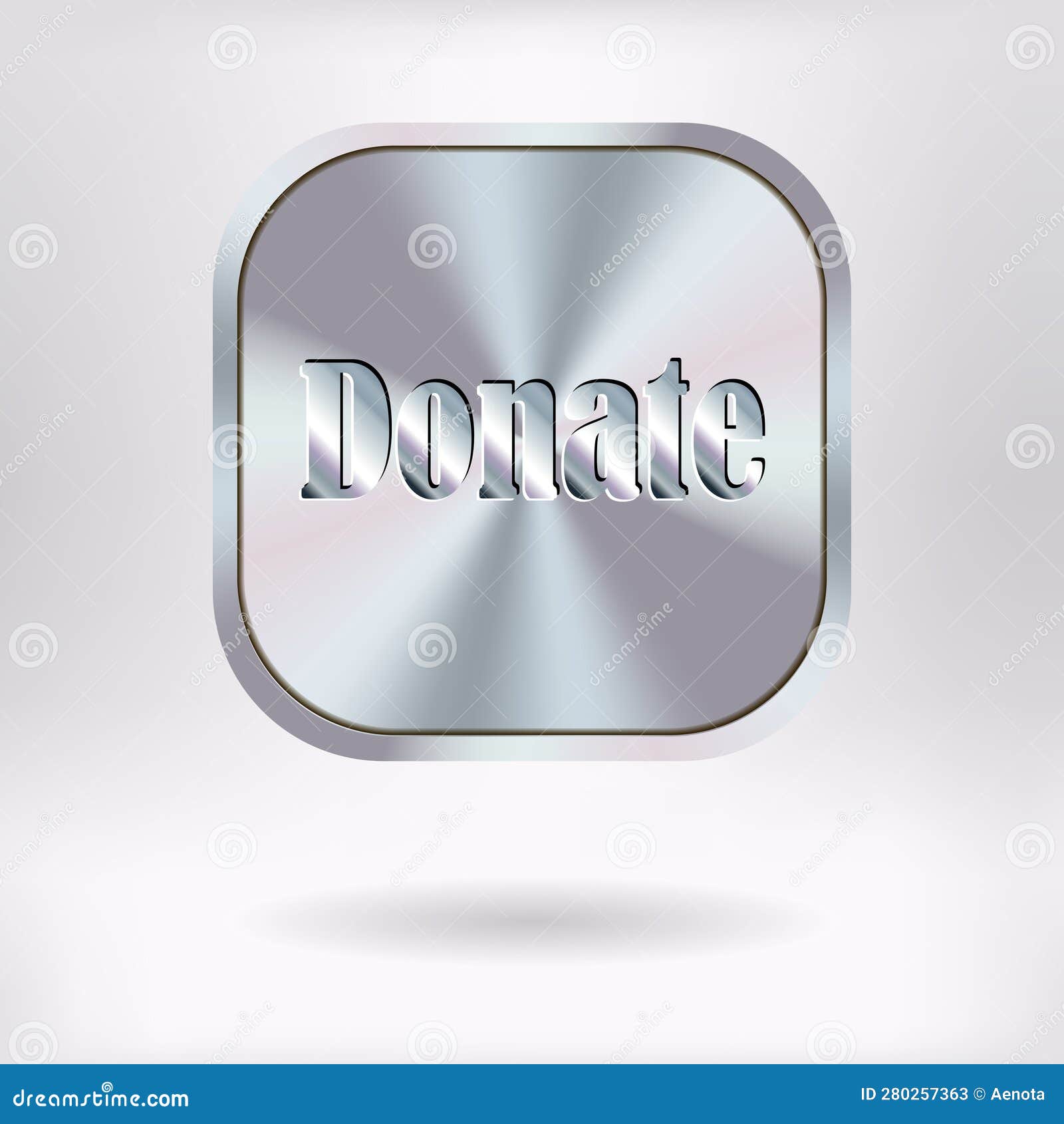 Brushed Metal Square Button - Donate Stock Vector - Illustration of ...