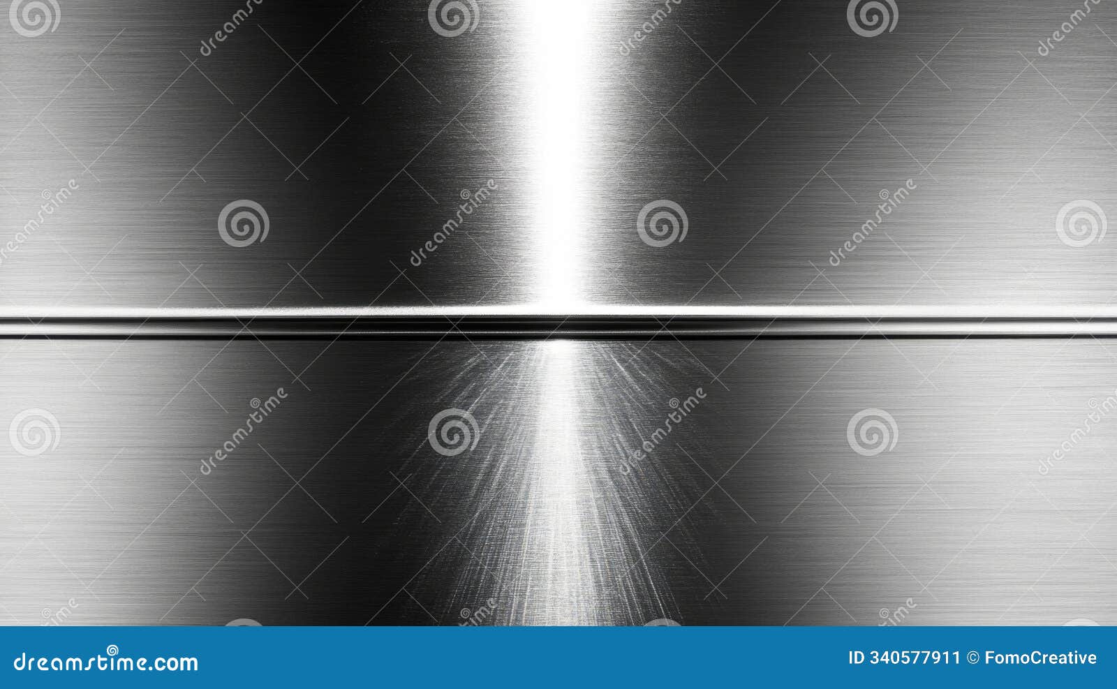 Brushed Metal Surface with a Bright Vertical Line and a Horizontal Seam ...