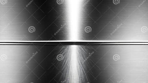 Brushed Metal Surface with a Bright Vertical Line and a Horizontal Seam ...