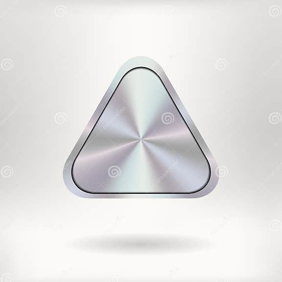 Brushed Metal Triangular Button Stock Vector - Illustration of ...