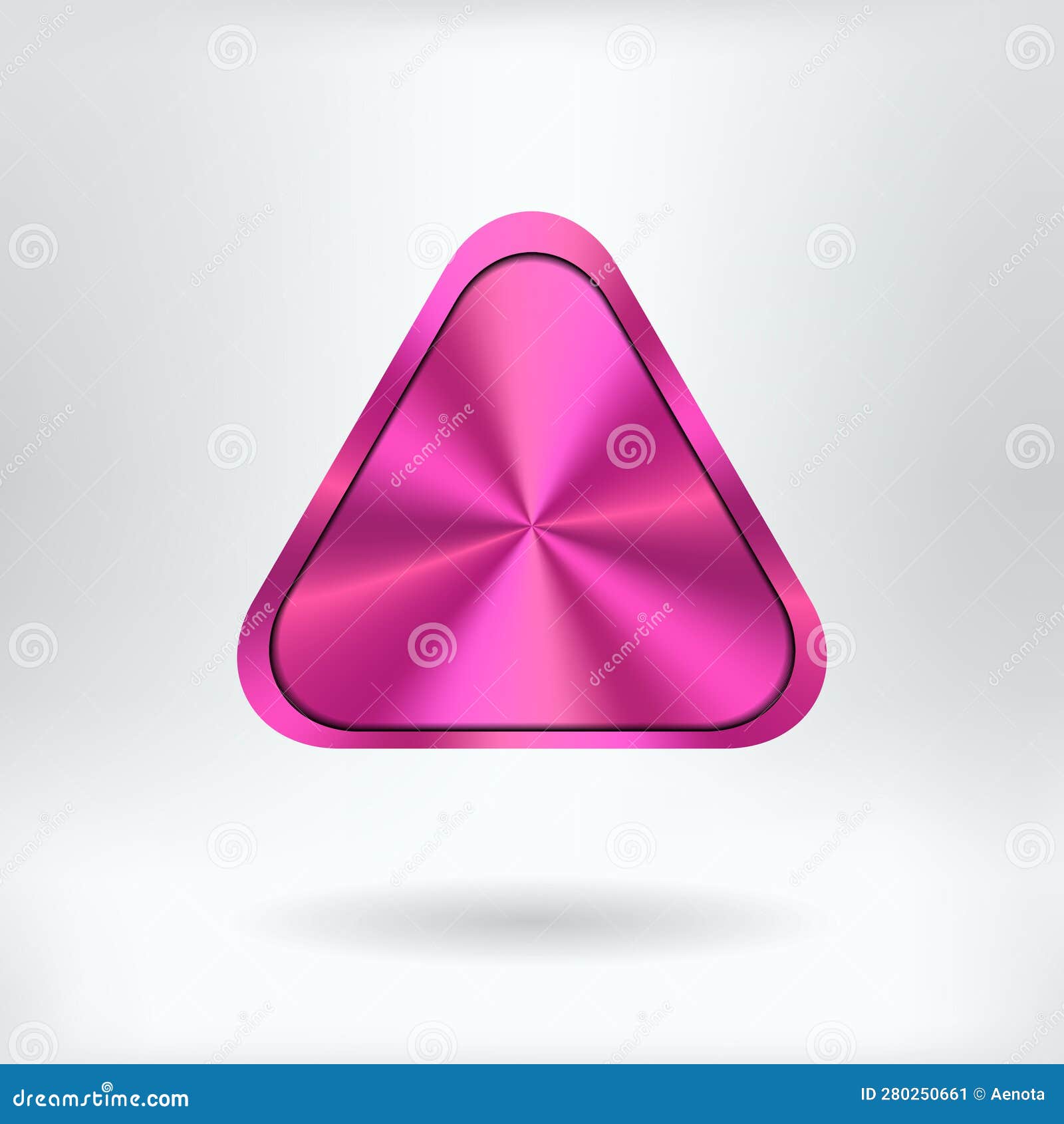 Brushed Metal Triangular Button Stock Vector - Illustration of conic ...