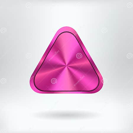 Brushed Metal Triangular Button Stock Vector - Illustration of conic ...