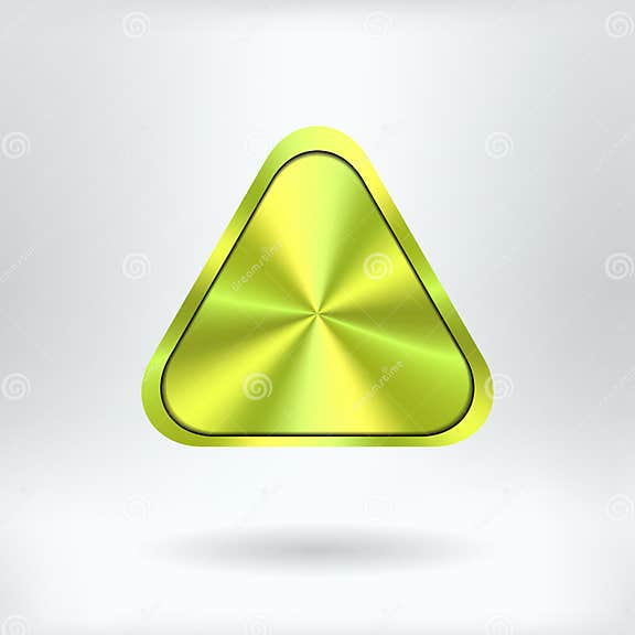 Brushed Metal Triangular Button Stock Vector - Illustration of icon ...