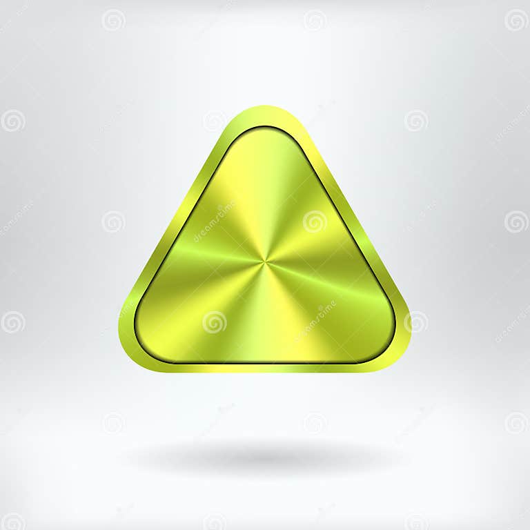 Brushed Metal Triangular Button Stock Vector - Illustration of icon ...