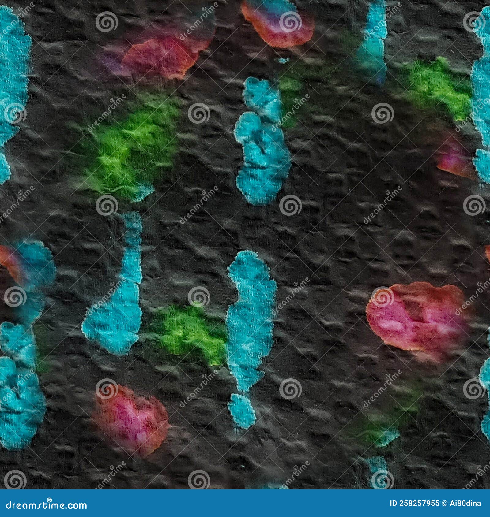 Brushed Repeat Design. Black Modern Fabric. Gradient Splash. Bleach ...