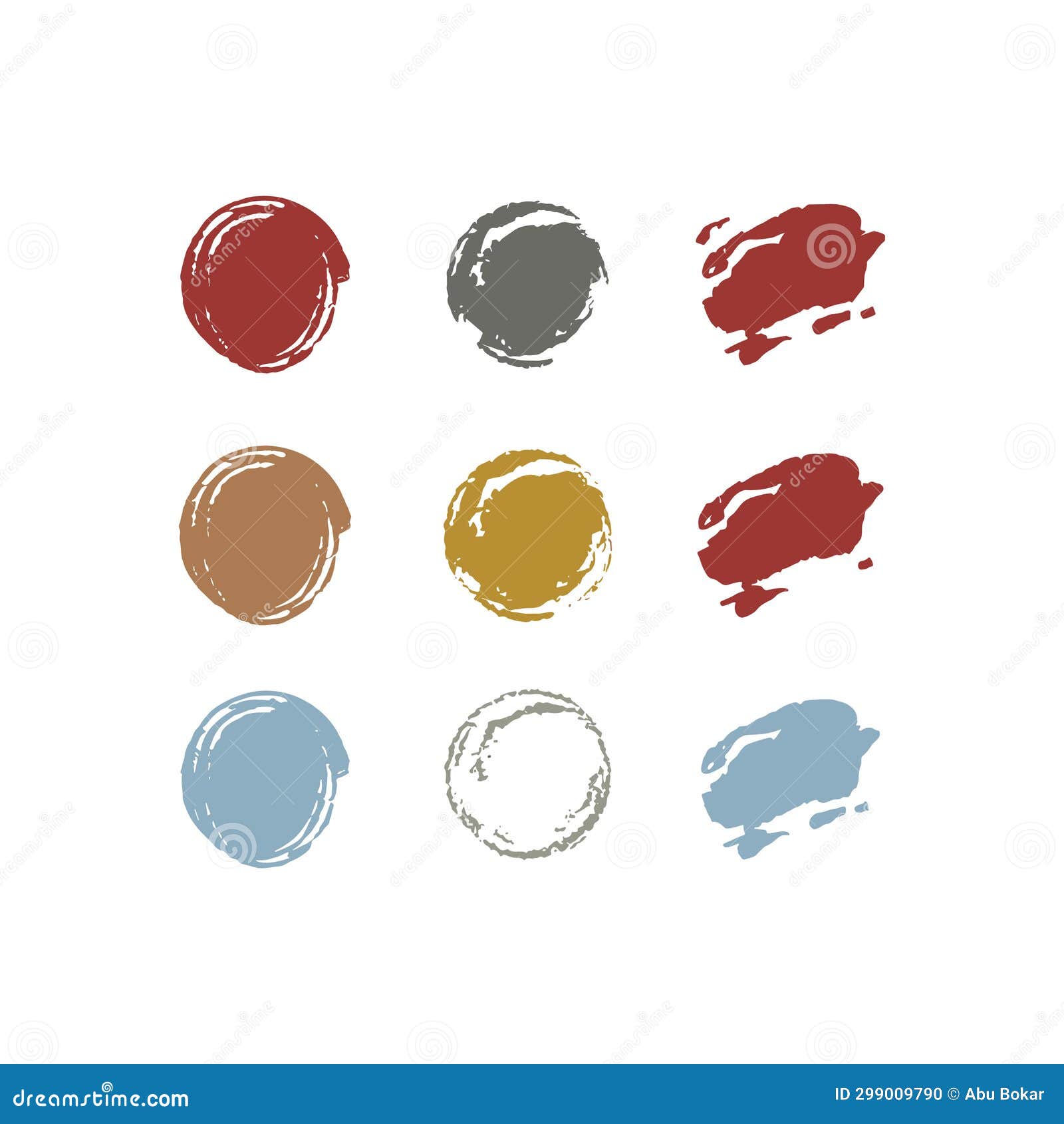 Brushed stains set vector. stock illustration. Illustration of ...
