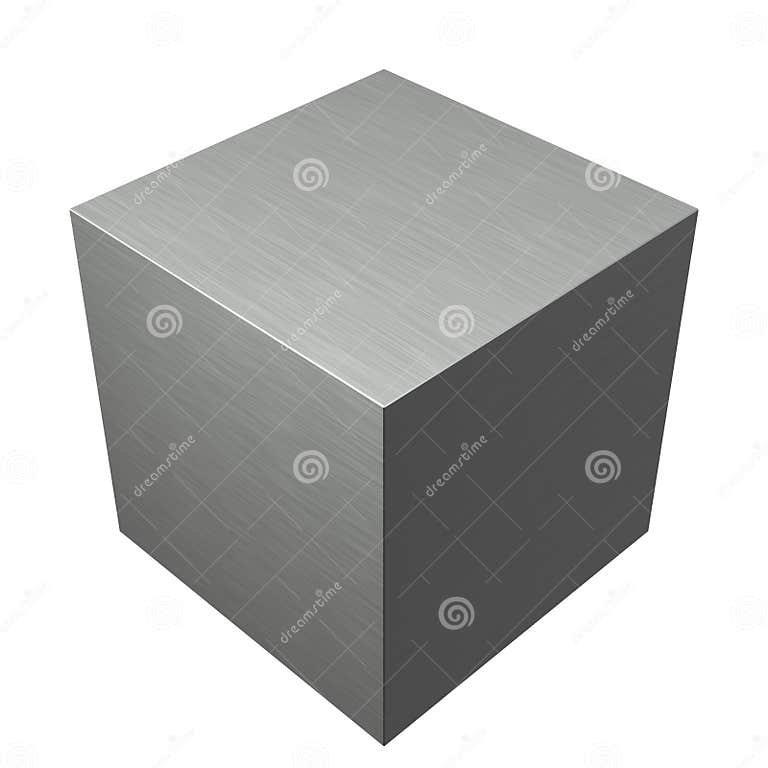 Brushed Texture Metal Steel Cube Stock Illustration - Illustration of ...