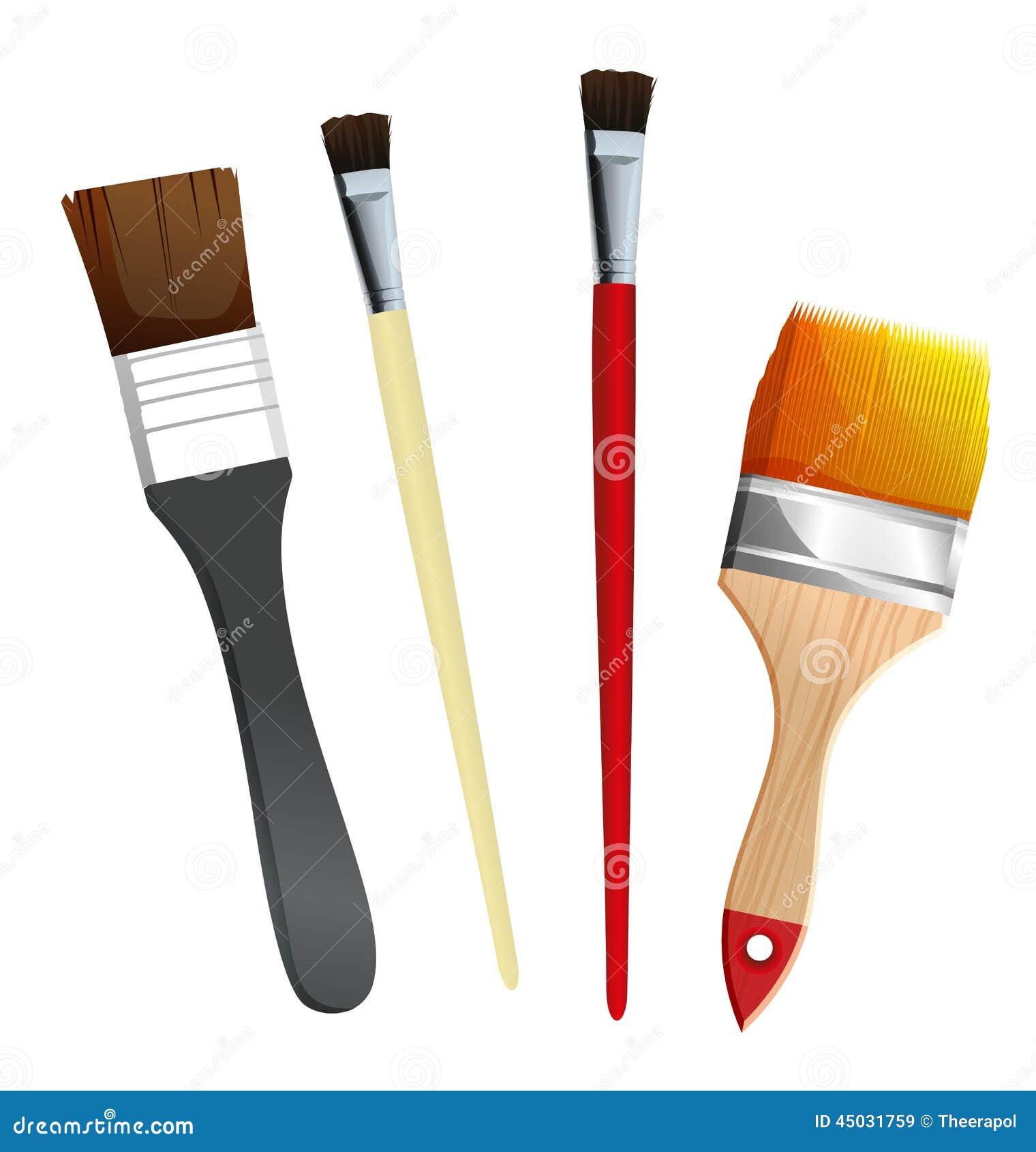 Brusher 向量例证. 插画 包括有 画家, 工作, 陈列, 颜色, 艺术, 工具, 使用, 油漆, 查出 - 45031759