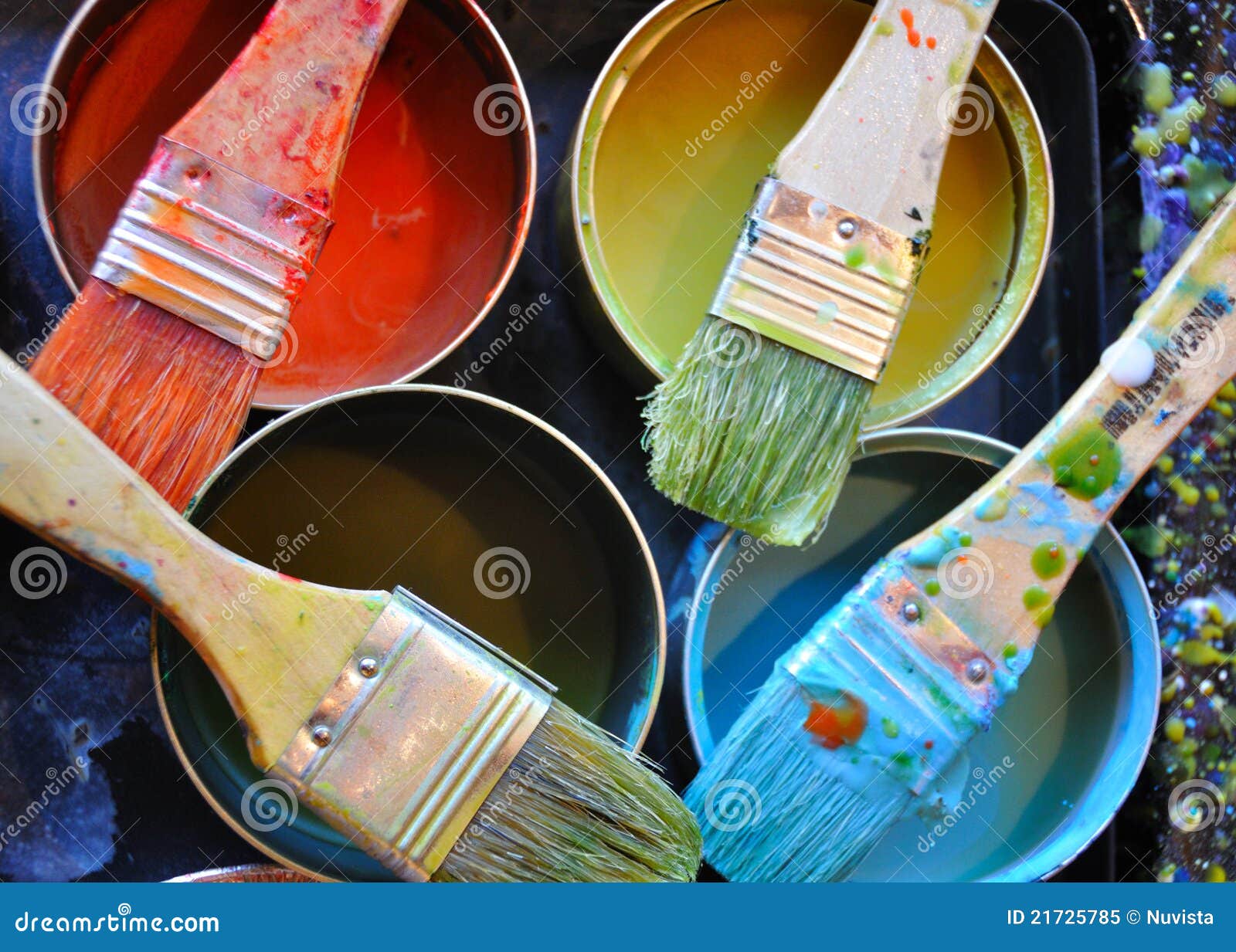 Brushes and Colors stock image. Image of pigment, colour - 21725785