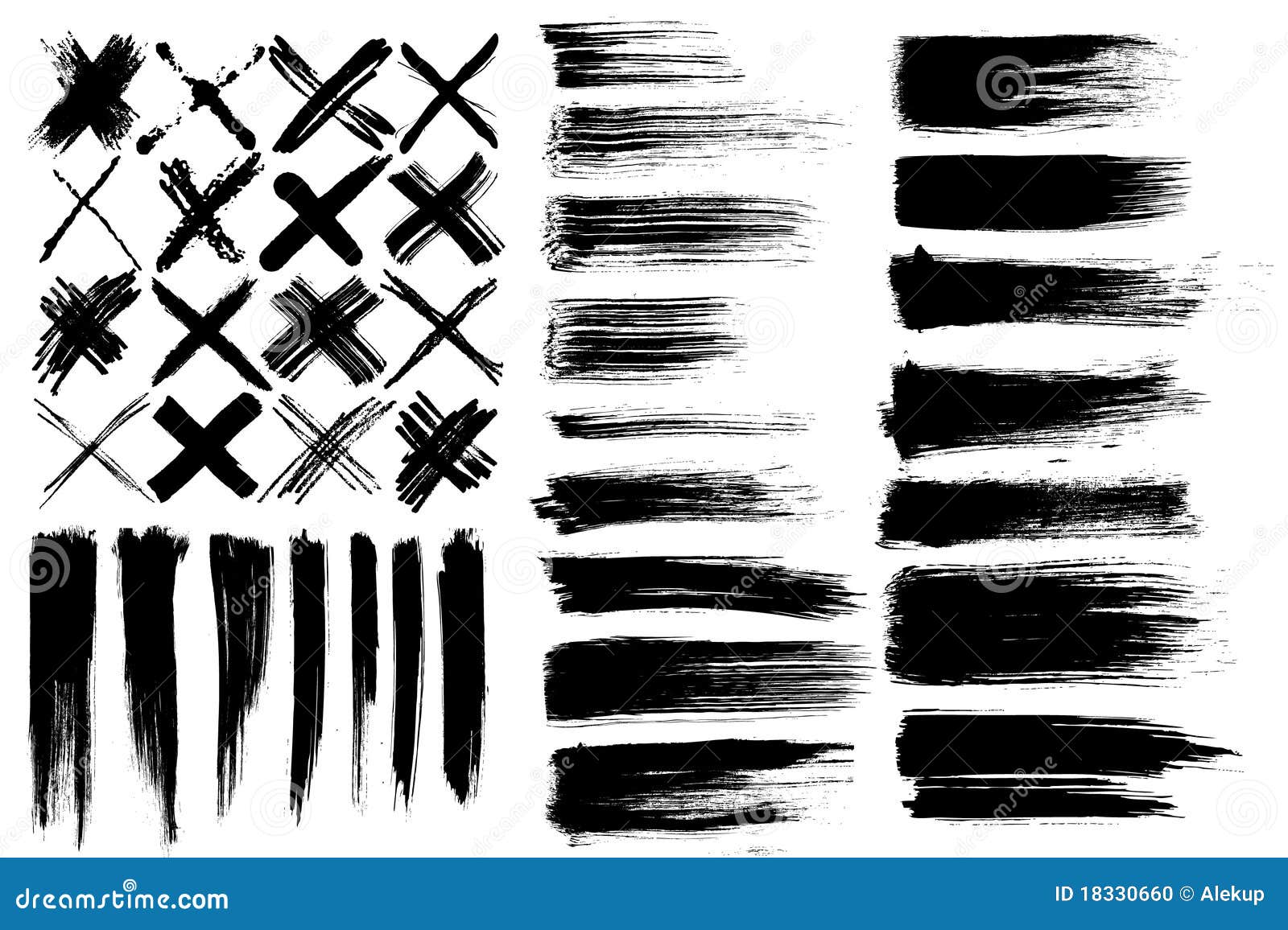Brushes & cross marks stock vector. Illustration of marks - 18330660