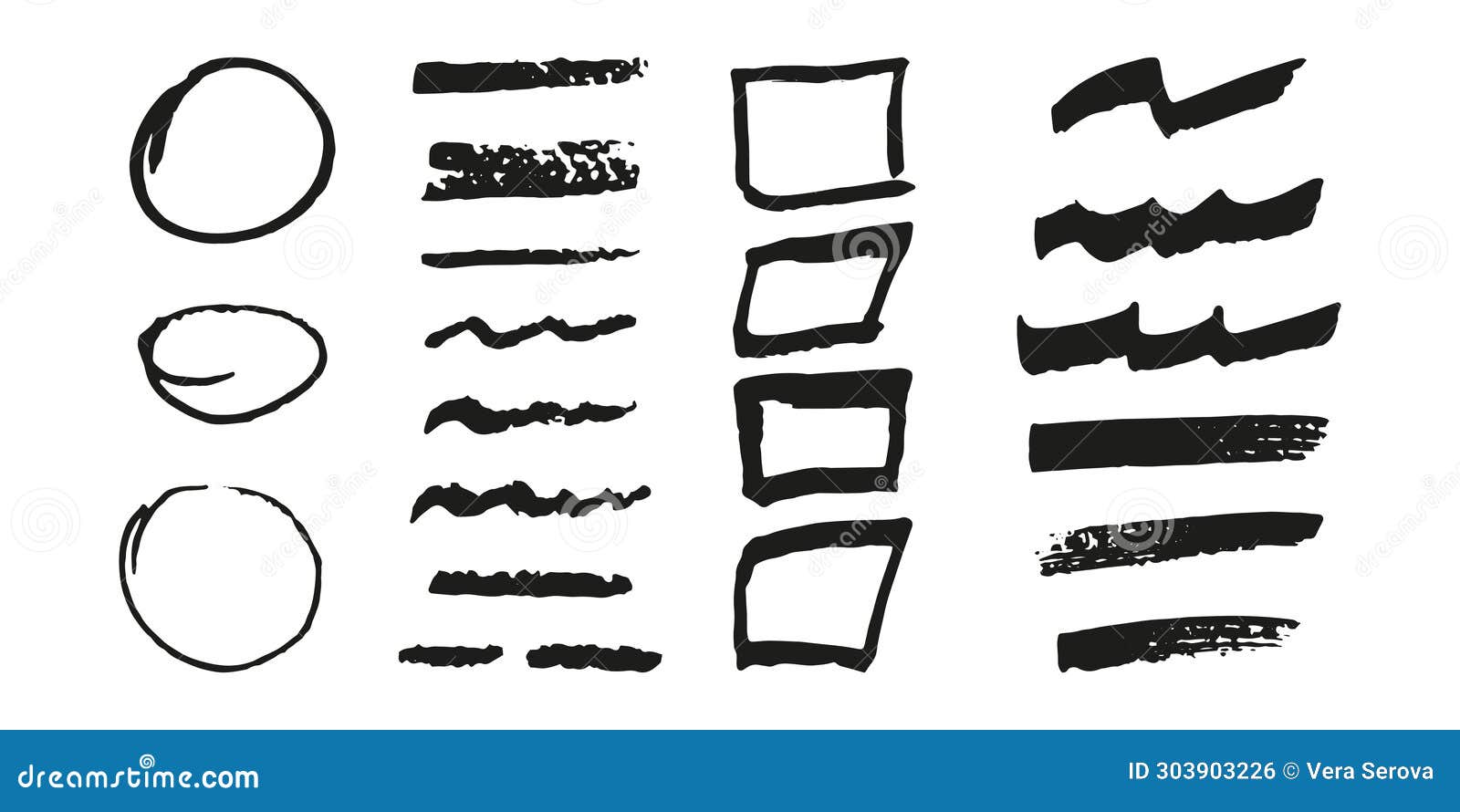Brushes and Elements for Notes Highlighting Text. Stock Vector ...