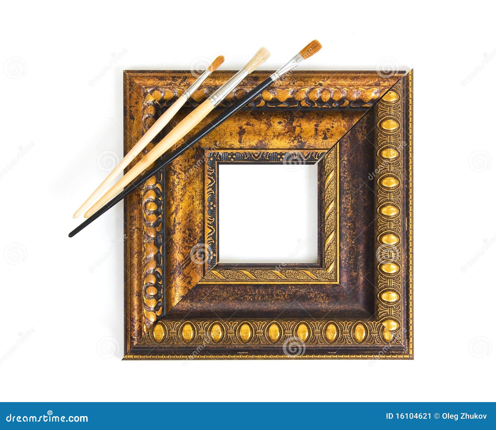 Brushes and frame stock image. Image of background, studio - 16104621