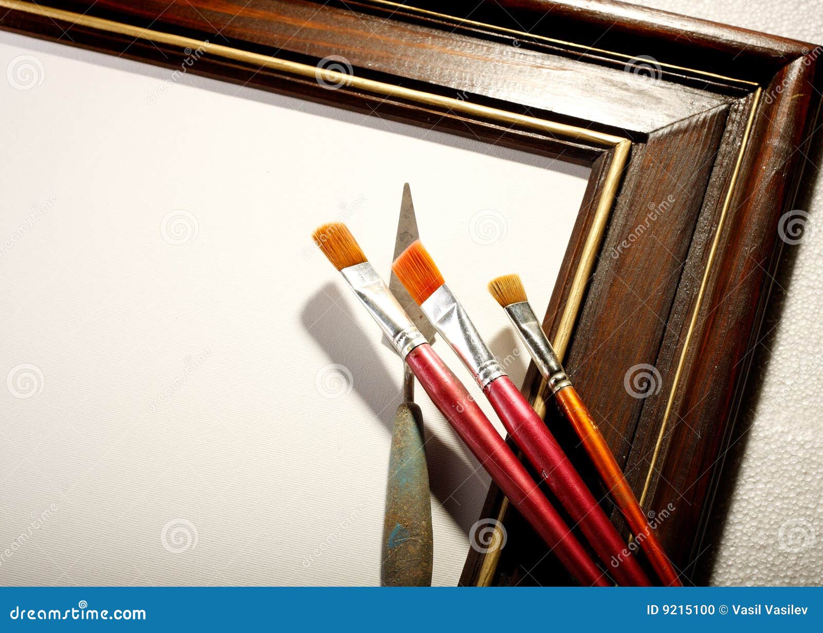 Brushes and frame stock photo. Image of blank, classic - 9215100