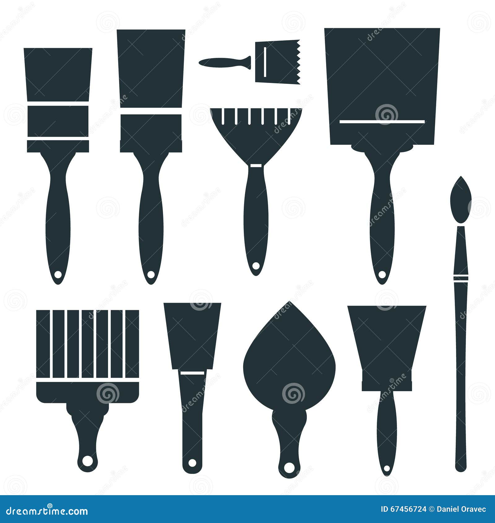 Brushes Icons Set - Vector Brush Illustration Stock Vector ...