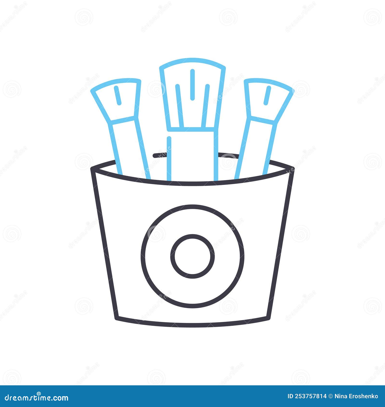 Brushes Line Icon, Outline Symbol, Vector Illustration, Concept Sign ...