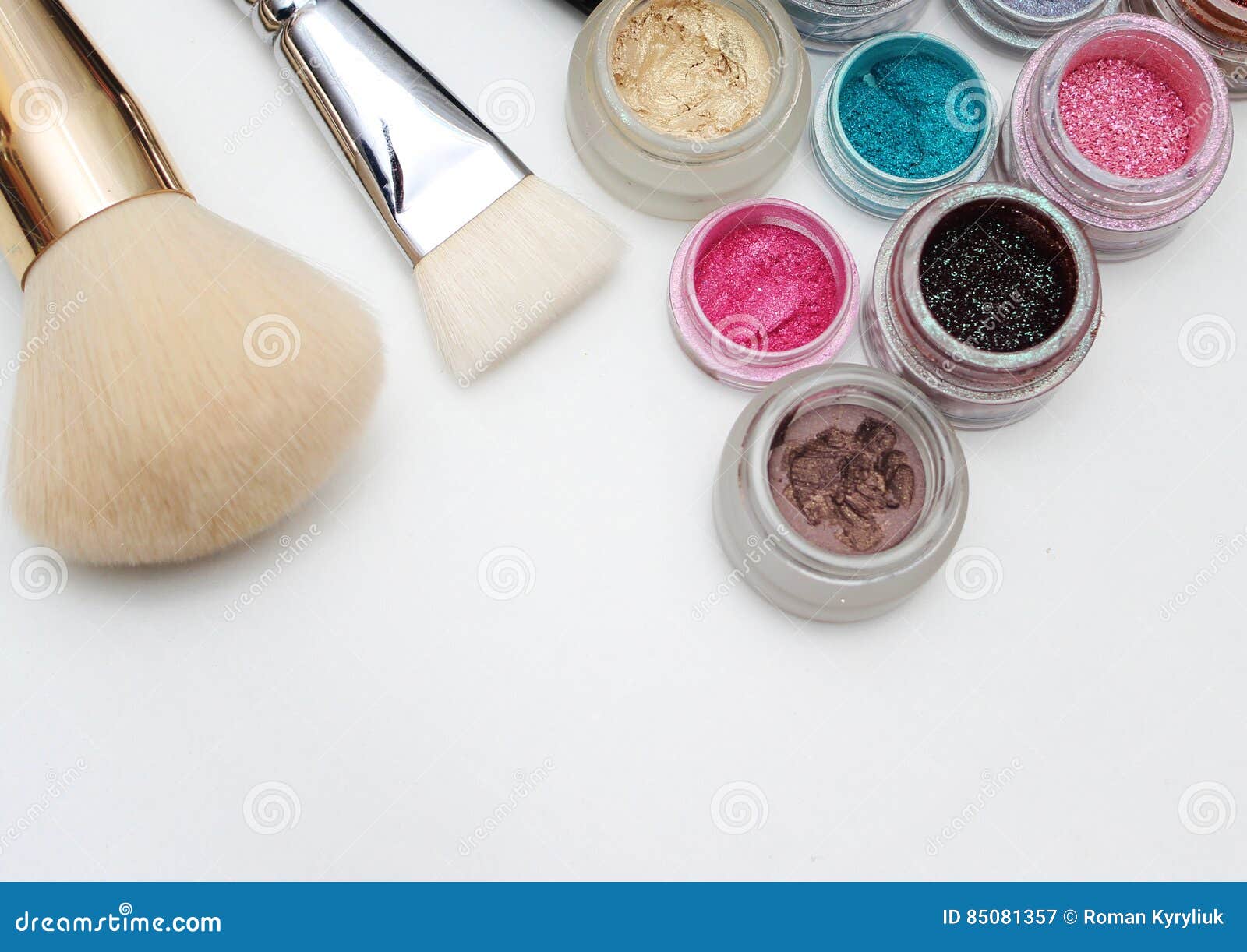Brushes and Makeup Pigments. Stock Image - Image of fashion, collection ...