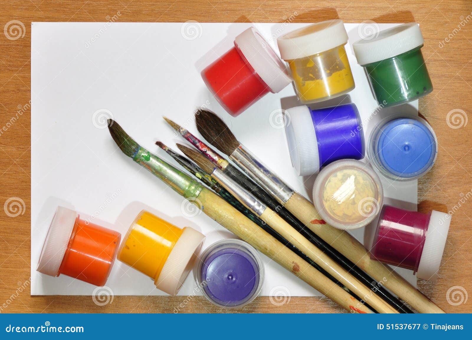 Brushes and paint. stock image. Image of paper, paints - 51537677