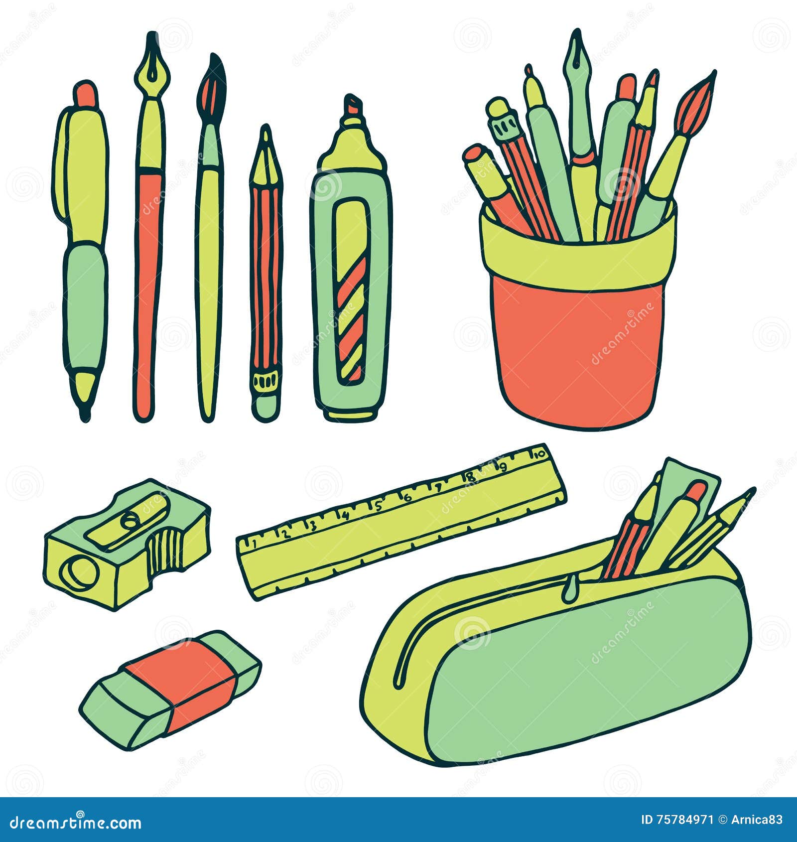 Sharpener And Eraser Vector Illustration | CartoonDealer.com #31877156