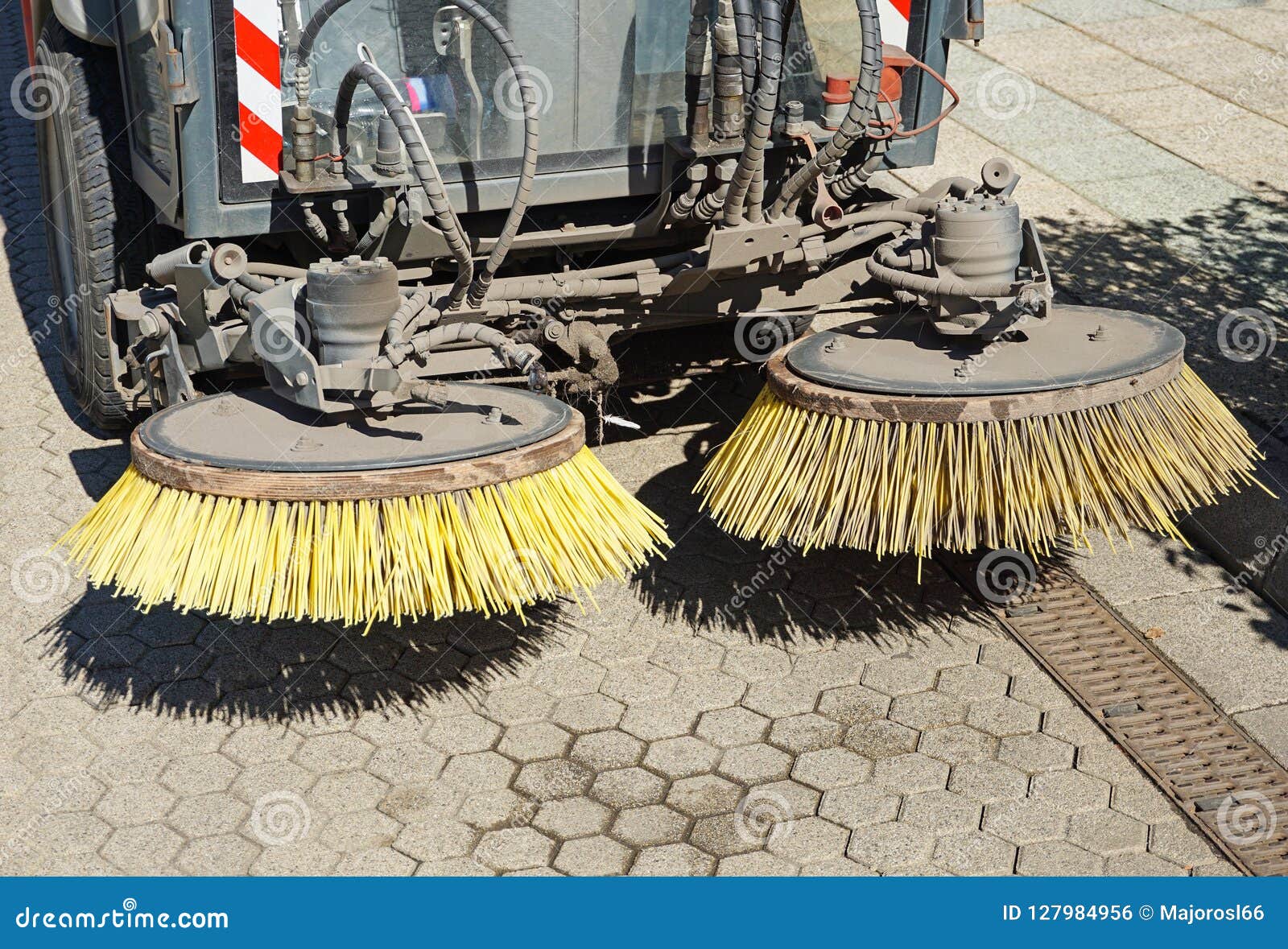Brushes of the Street Sweeper Machinery Stock Photo - Image of outdoors ...