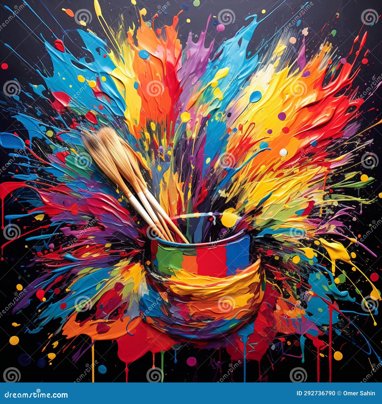 Brushes Unleashed stock illustration. Illustration of contrasting ...