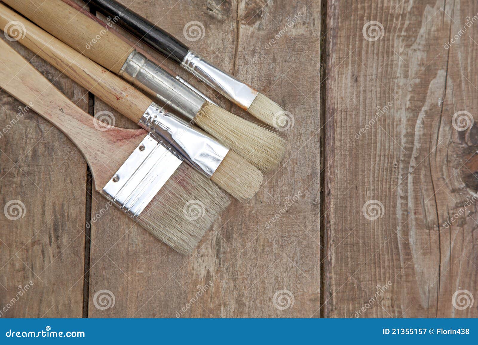 Brushes on a work bench stock image. Image of brushes - 21355157