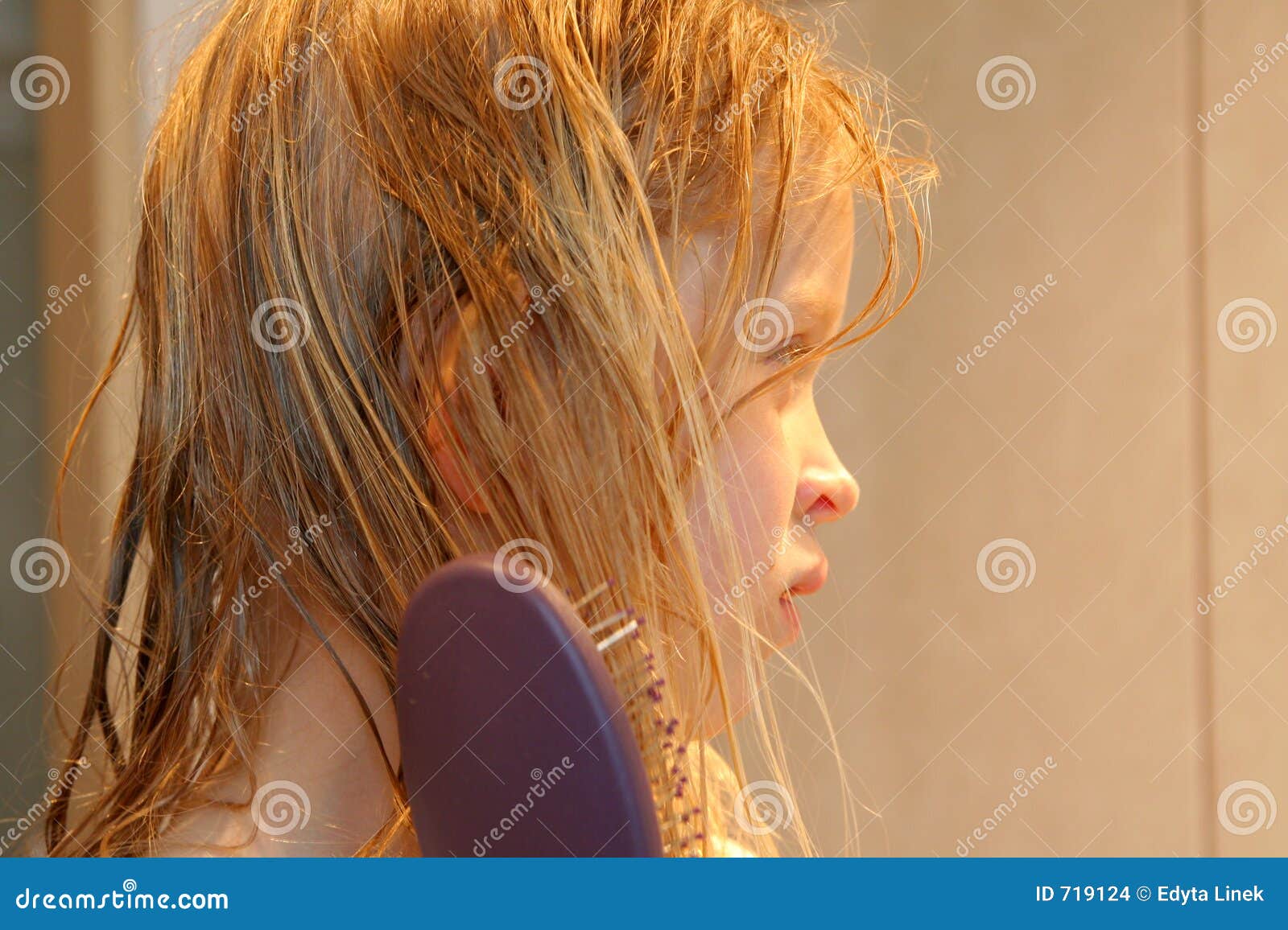 Brushing my hair stock photo. Image of health, cute, girl - 719124